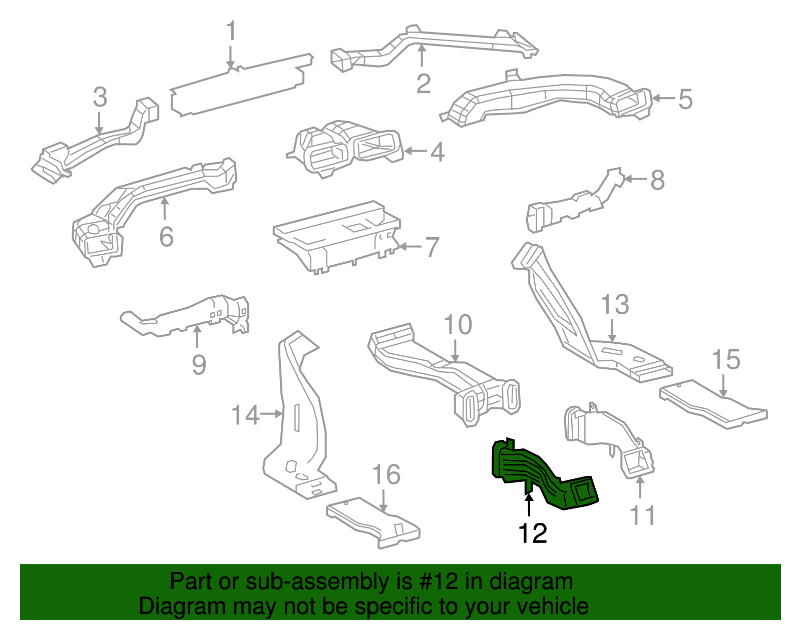 2018-2025 Toyota Camry 2018-2024 Toyota Camry - Defroster Duct 55971 ...