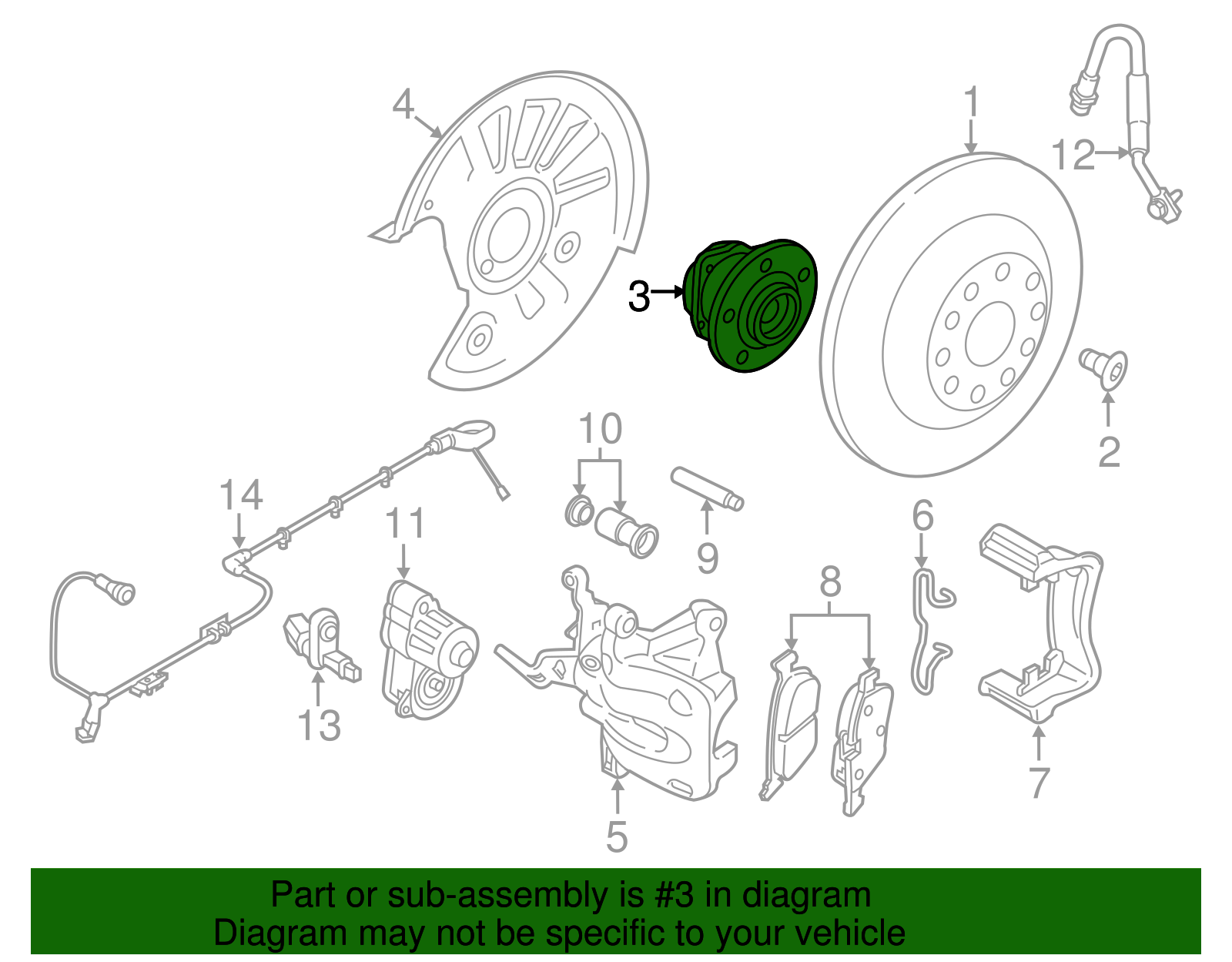 2018-2025 Volkswagen Hub Assembly 3QF-501-611-C | VW Direct Auto Parts
