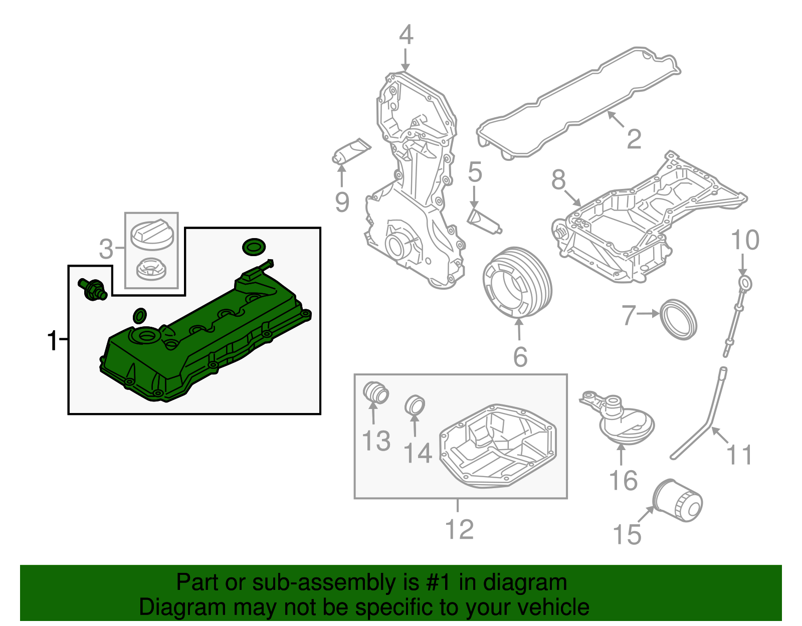 2007-2013 Nissan Valve Cover 13264-JA00A | Nissan Parts Central