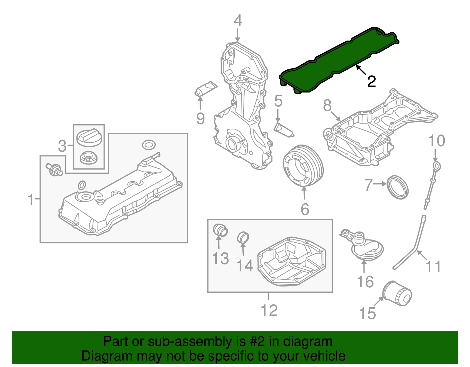 2007-2013 Nissan Valve Cover Gasket 13270-JA00A | Nissan Parts Central