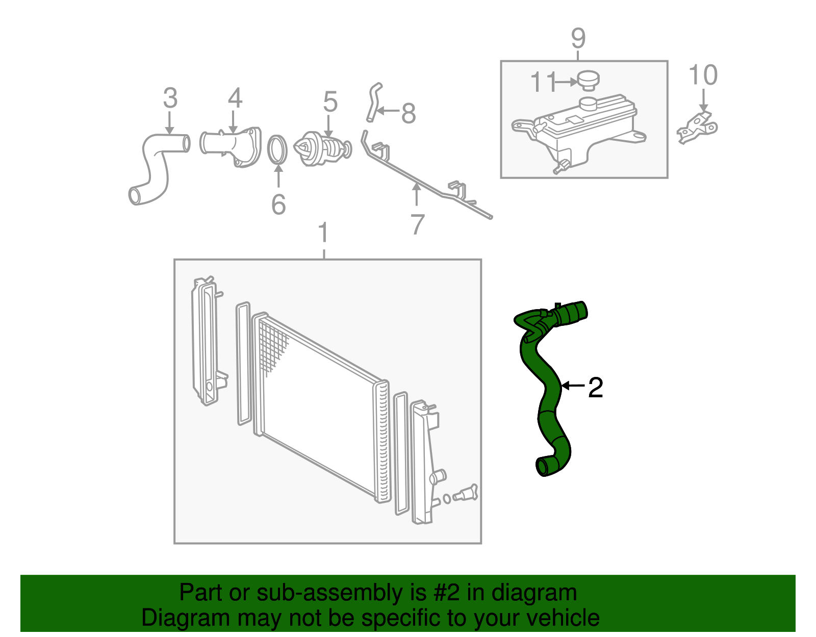 2009-2012 Toyota RAV4 Radiator Coolant Hose 16571-0V020 | OEM Parts Online