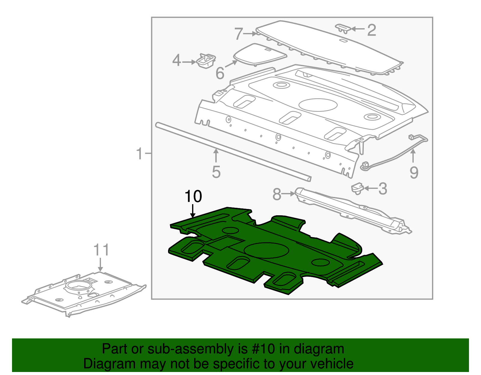 22888588 - 2014-2019 Cadillac XTS - Rear Window Panel Insulator ...