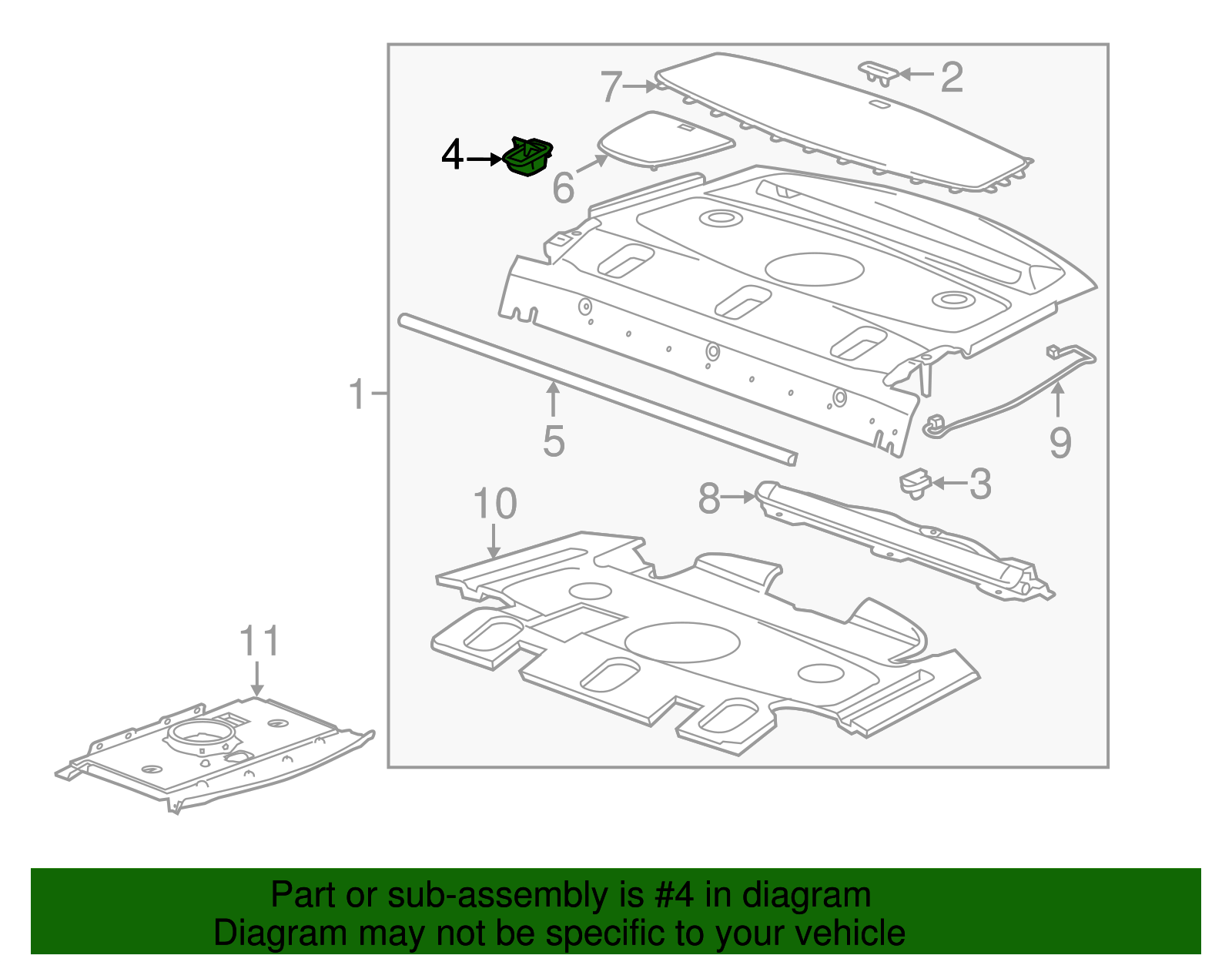 GM Parts | (22765832) - Cocoa Child Seat Top Strap Anchor Plate Trim ...
