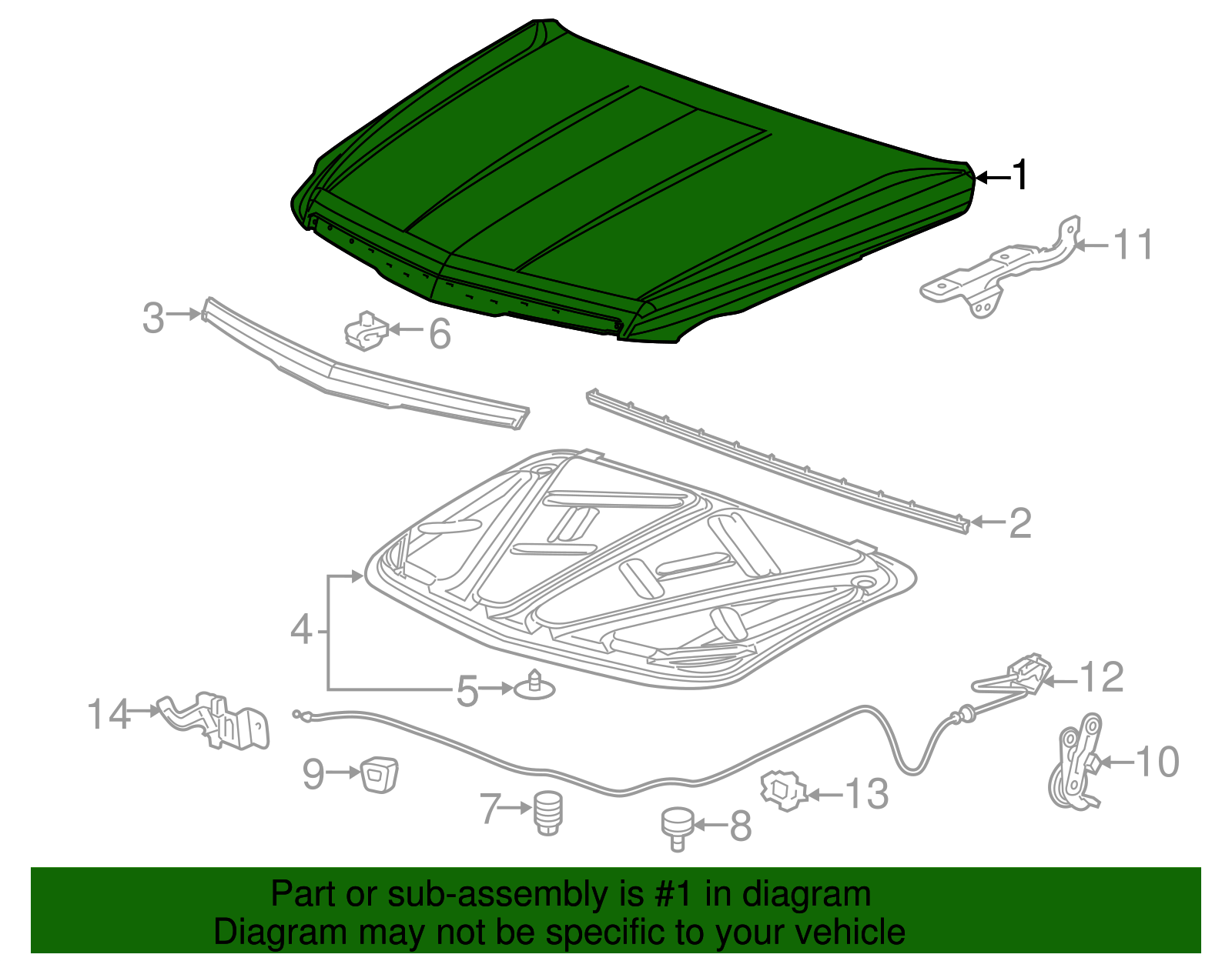 84348416 - Hood 2015-2020 Cadillac | GM Parts Warehouse