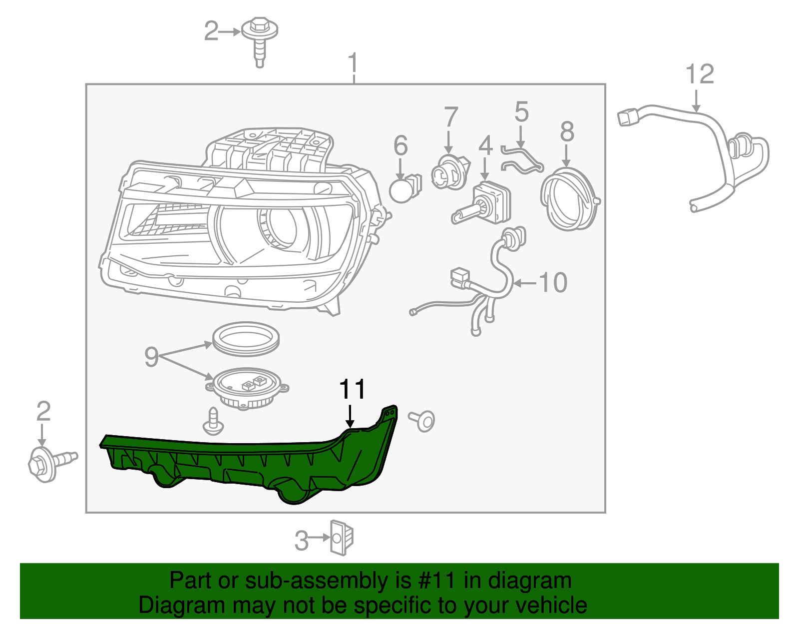 2014-2015 Chevrolet Camaro Front Bumper Fascia Bracket 23187858 ...