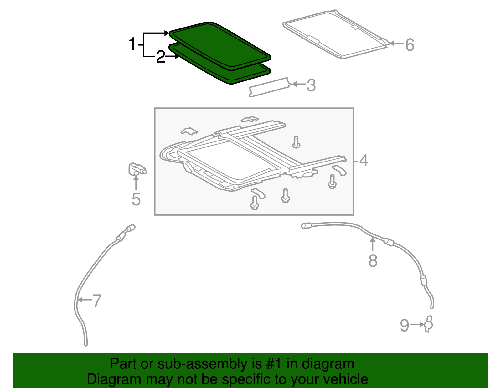 2009-2013 Toyota Corolla 2009-2013 Toyota Corolla - Sunroof Glass 63201 ...