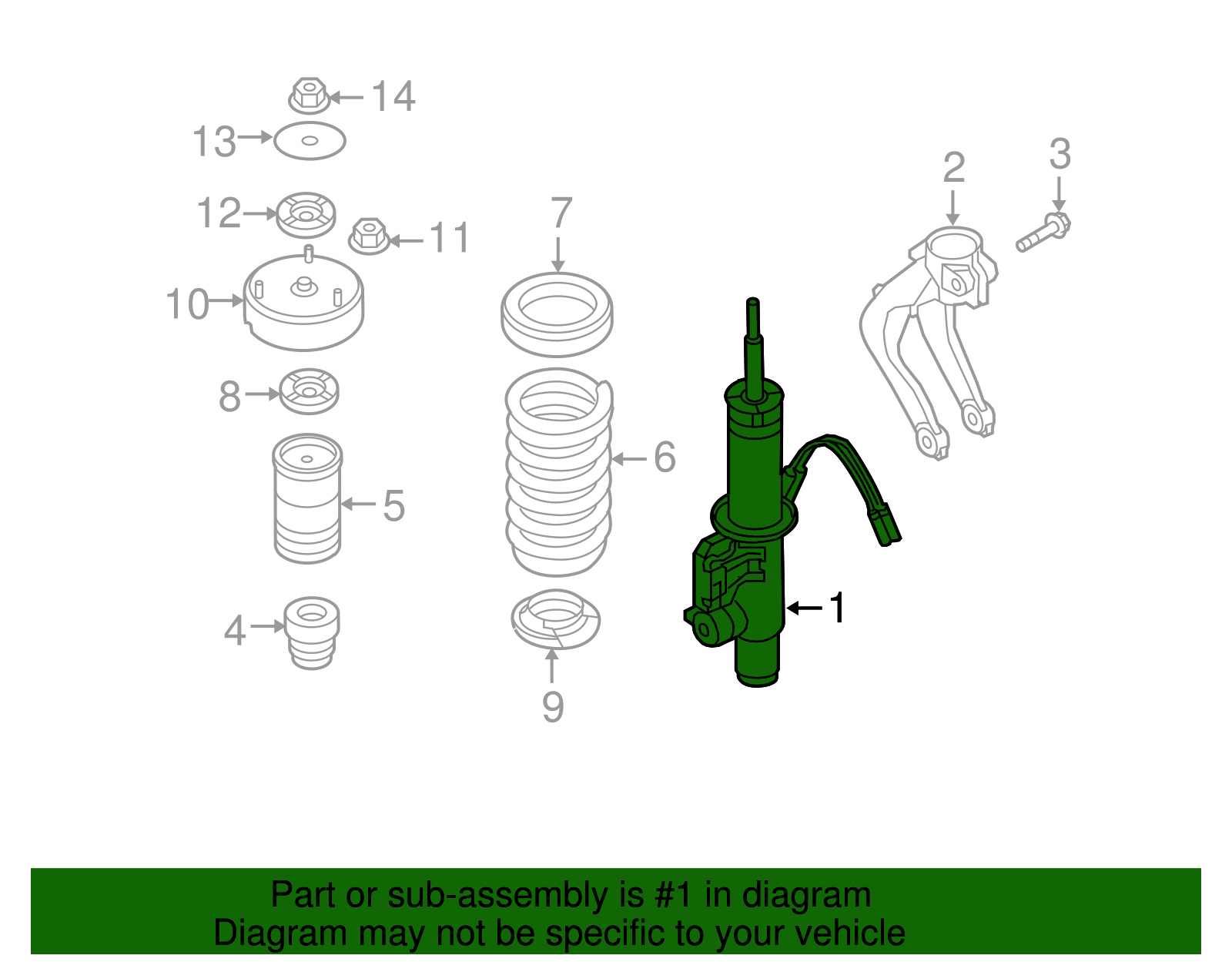 2007-2013 BMW X5 Front Right Passenger Strut - Genuine OEM | BMWPartsHub