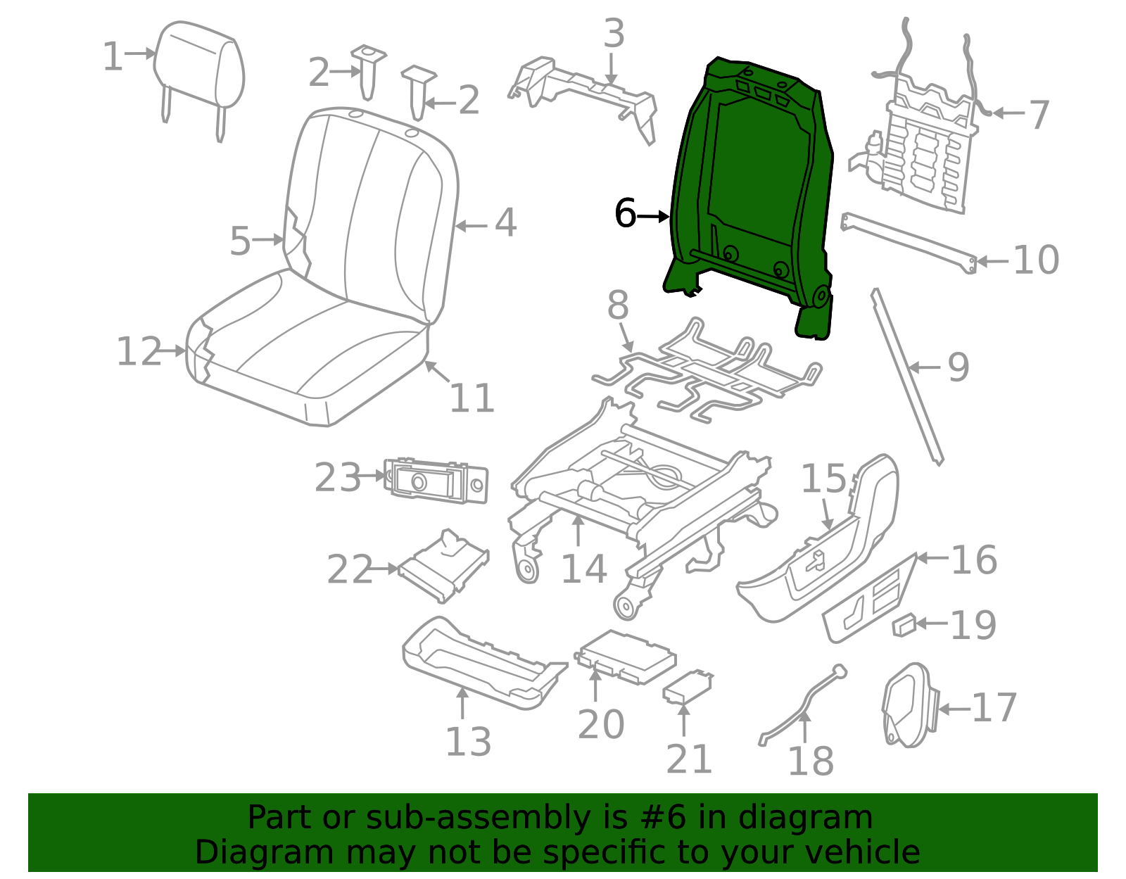 2009-2025 Mopar Seat Back Recliner 68050641AA | Mopar Parts Canada