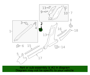 85849-G9000 - Windshield Pillar Trim Fastener 2019-2025 Genesis G70 ...