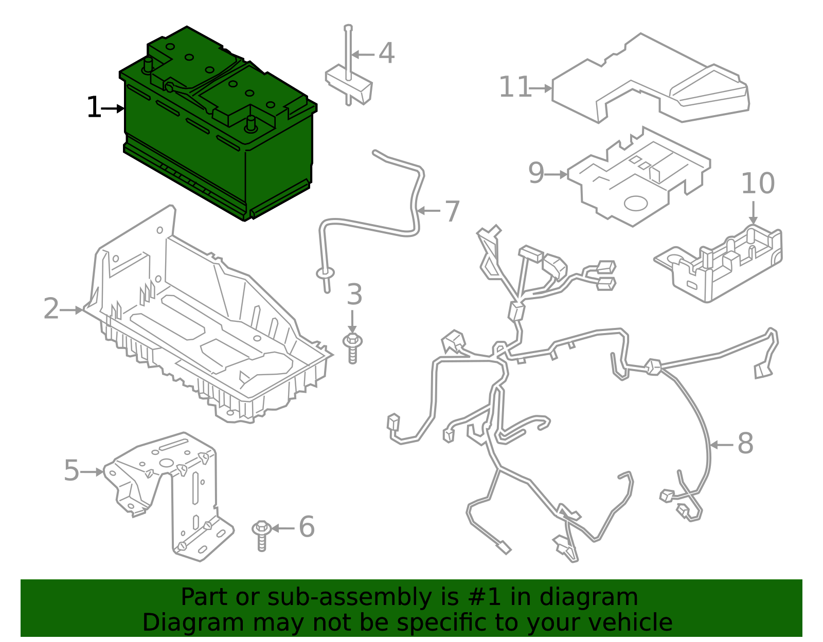 2015-2025 Ford Battery BAGM-94RH7-800 | OEM Parts Online