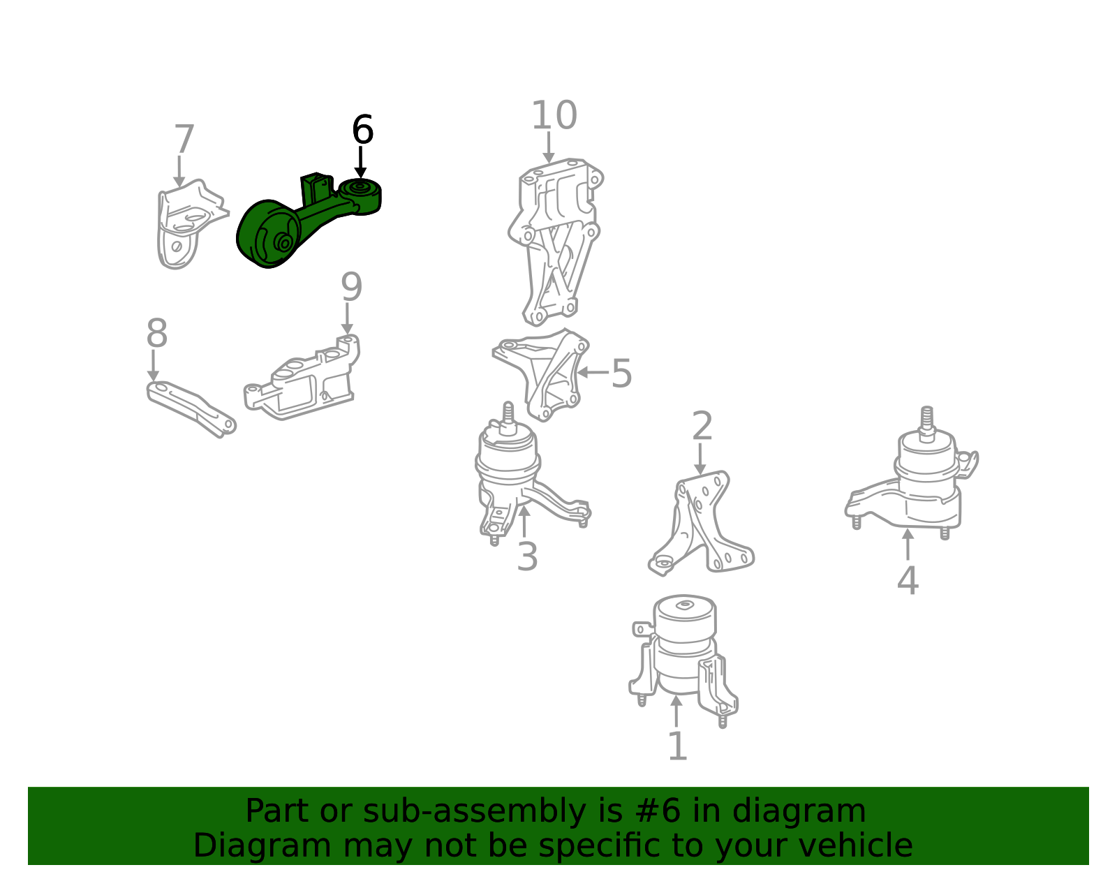 12363-0V070 - Engine Moving Control Rod or Torque Arm 2010-2017 Toyota ...