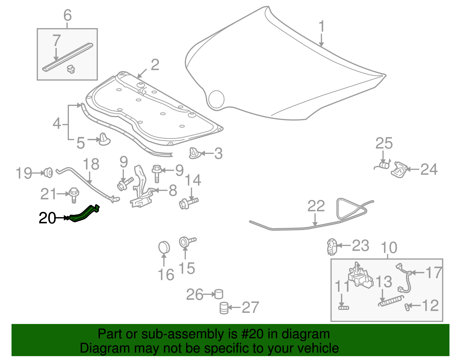 Genuine Toyota Holder part# 53452-0T010 for 2009-2015 Toyota Venza ...