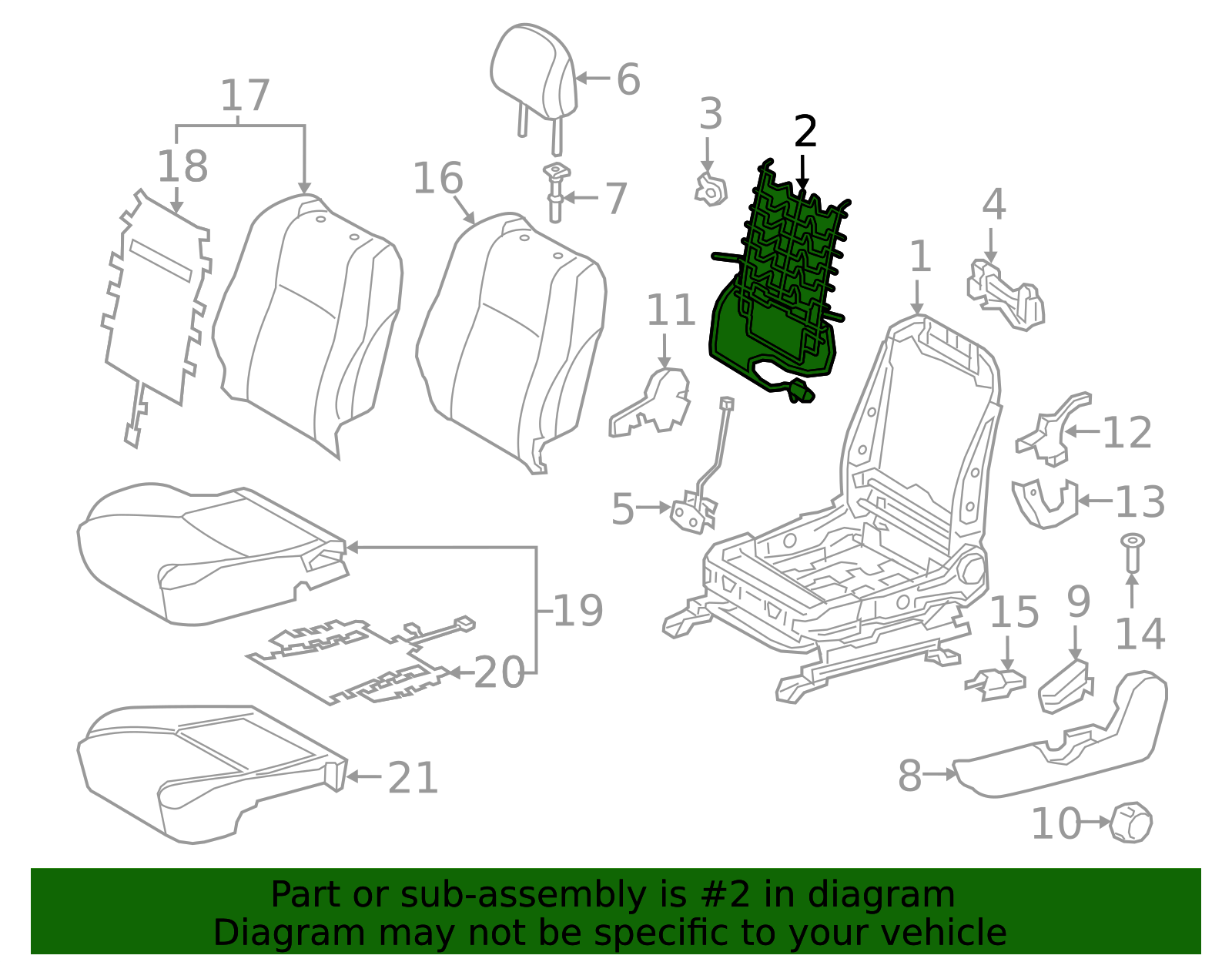 2009-2023 Toyota Tacoma - Seat Frame Spring 72760-04030 | Sparks Parts