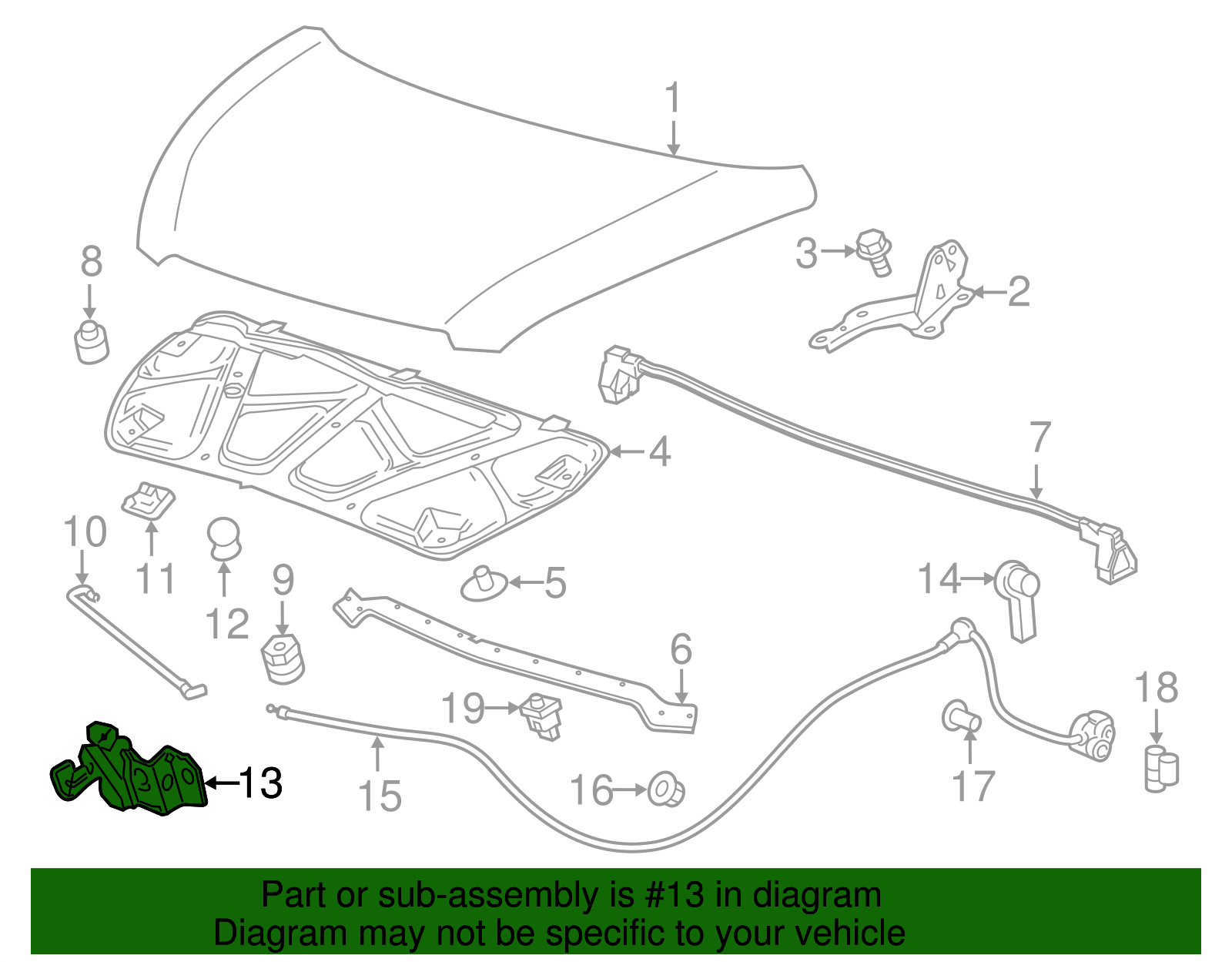2016-2022 Chevrolet Spark Hood Primary and Secondary Latch 42604796 ...
