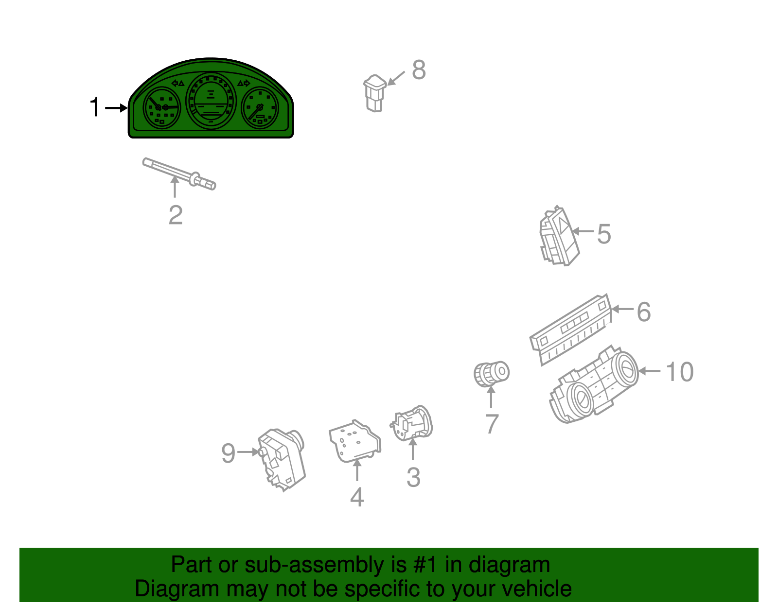 204-900-61-13-80 - Instrument Cluster 2013-2015 Mercedes-Benz GLK 350 ...