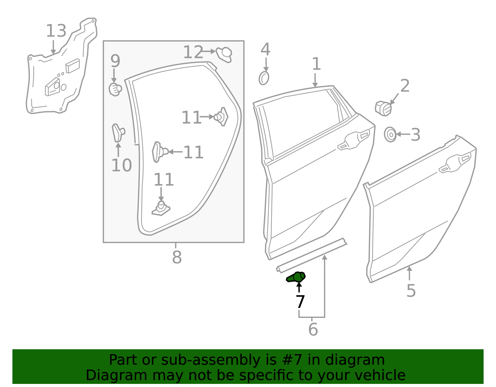 91568-TDK-003 - Clip Door Weatherstrip - 2018-2020 Honda Civic ...