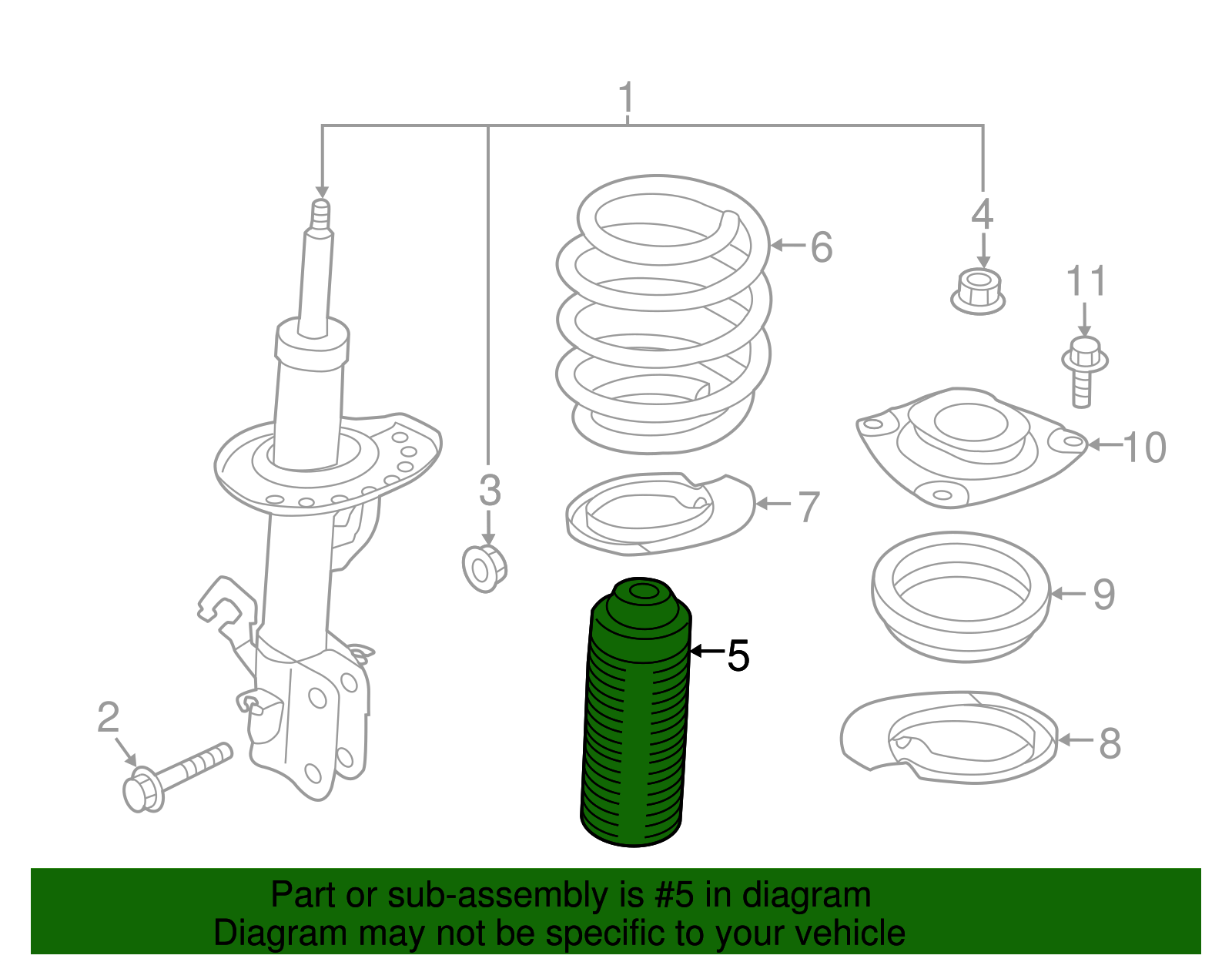 2013-2025 Nissan Strut Bumper 54050-3NF0A | Bill Kay Nissan Parts