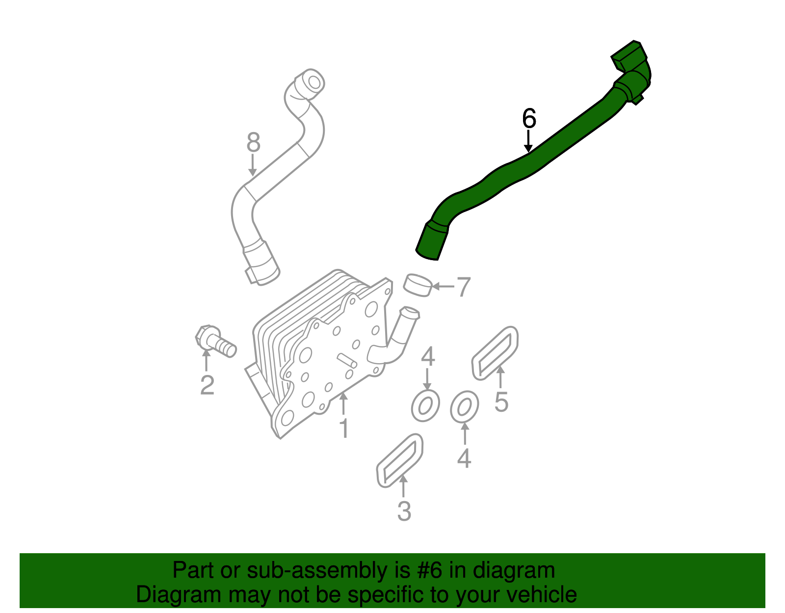 2011-2016 Ford Engine Coolant Hose BC3Z-6B850-A | TascaParts.com