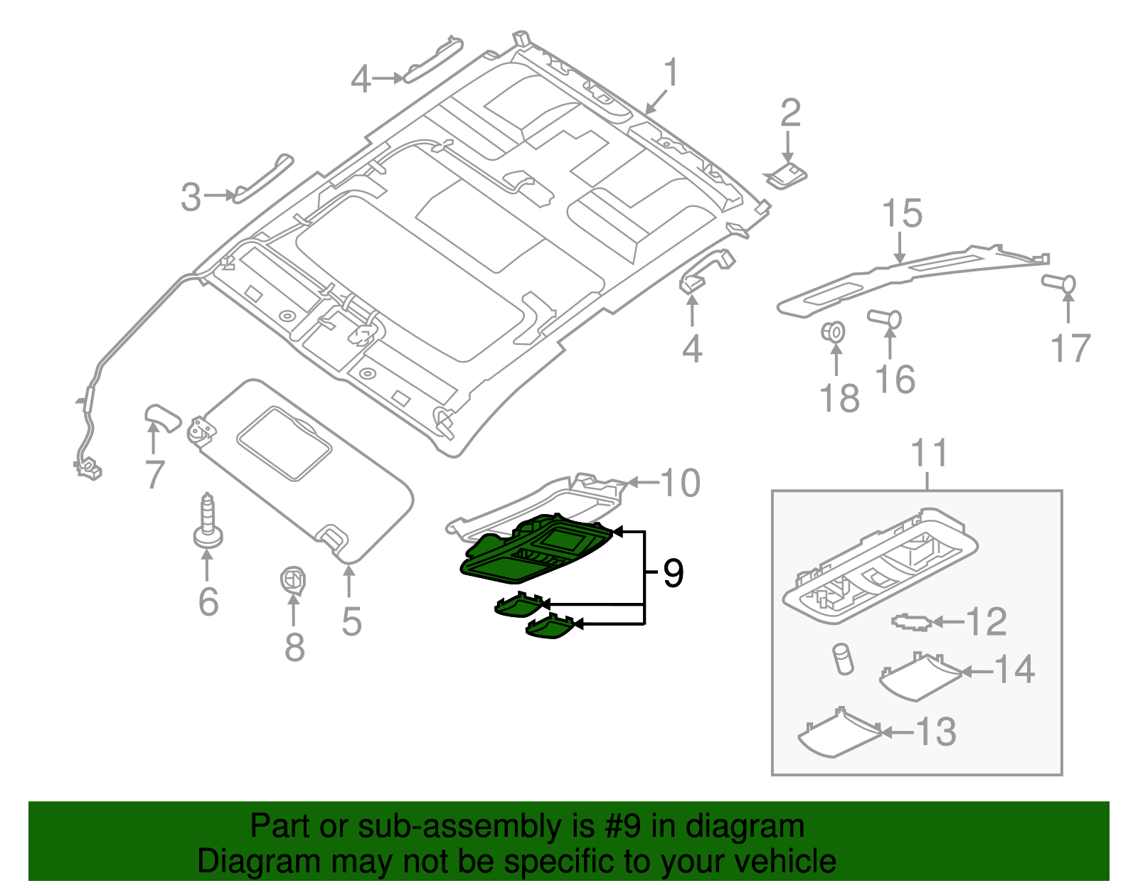 26430-9FW5B - Map Lamp Assembly 2022-2024 Nissan | Sullivan Brothers Nissan