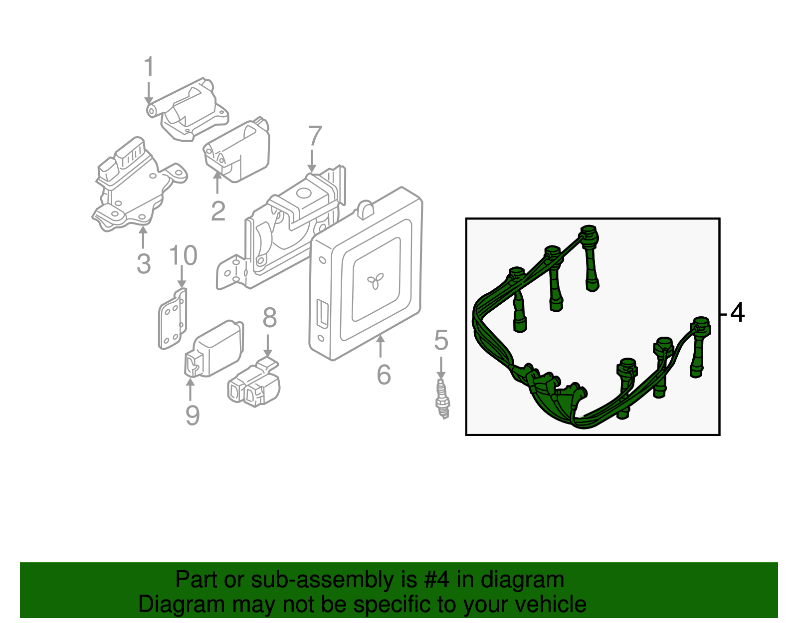 MD371794 - Plug Wire Set 1997-2004 Mitsubishi | Mitsubishi Direct Parts