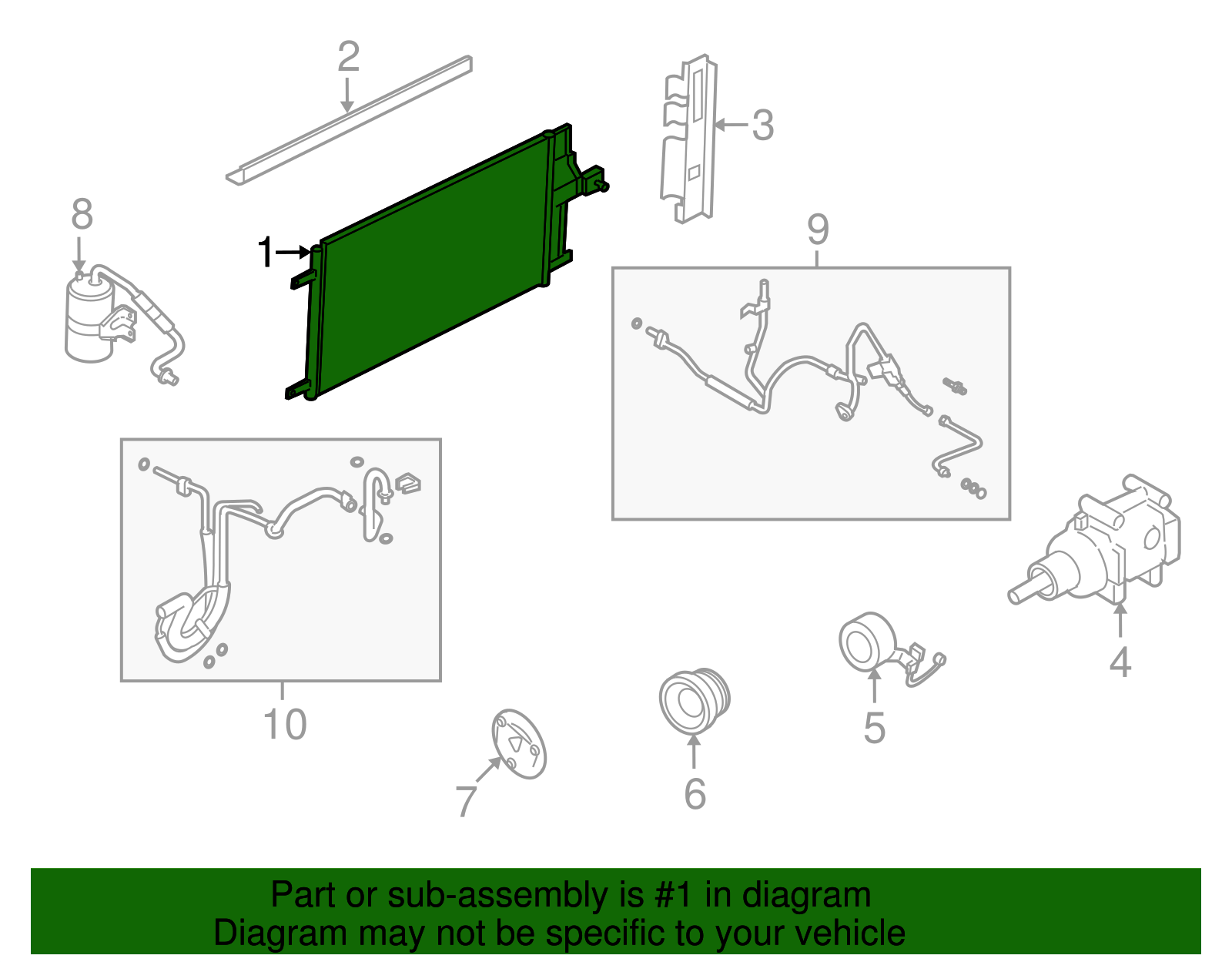 2005-2012 Ford | Motorcraft™ A/C Condenser | YJ-490 | Walls' Ford Parts
