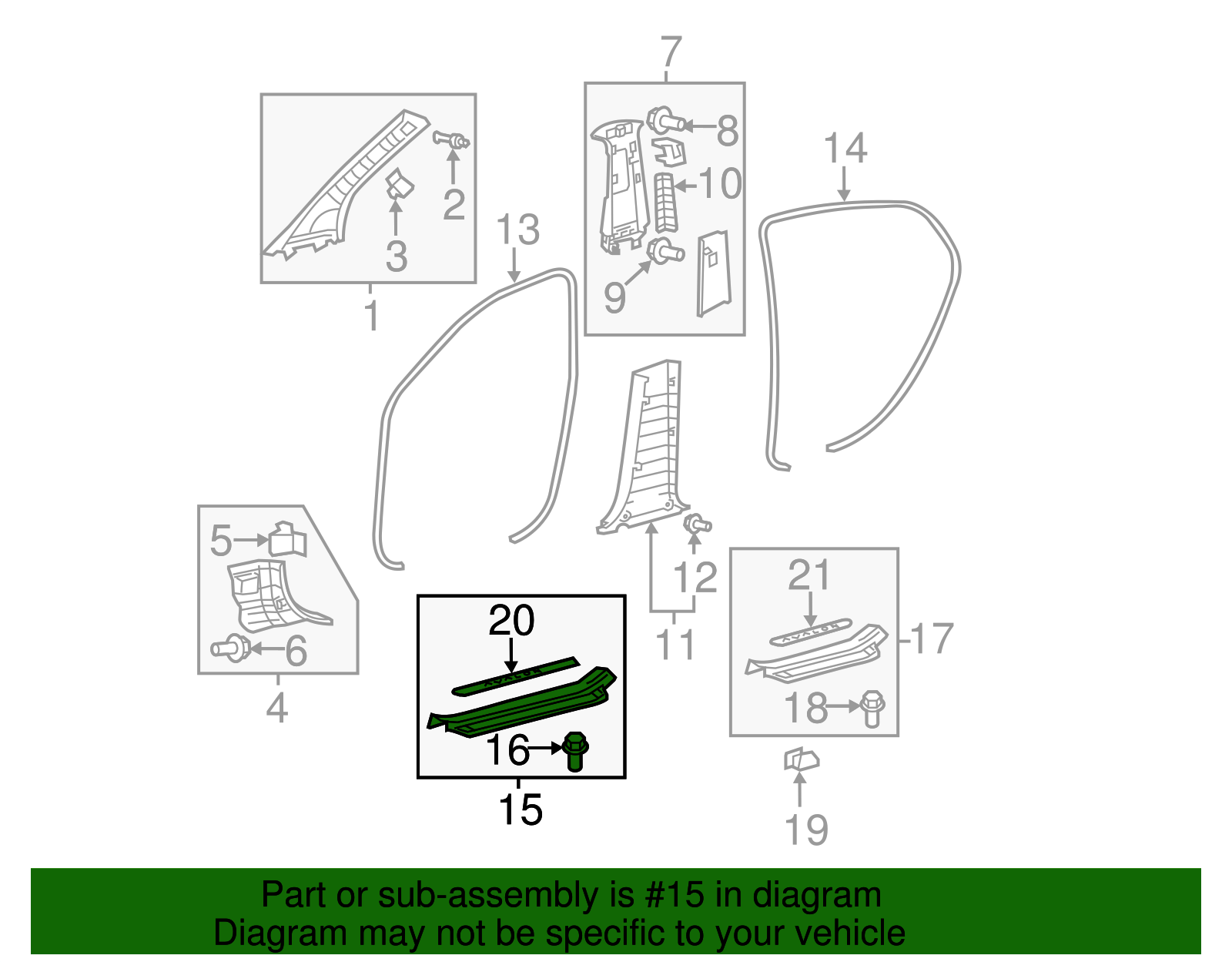 67914-AC040-B1 - 2005-2010 Toyota Avalon - Front Sill Plate | Discount ...