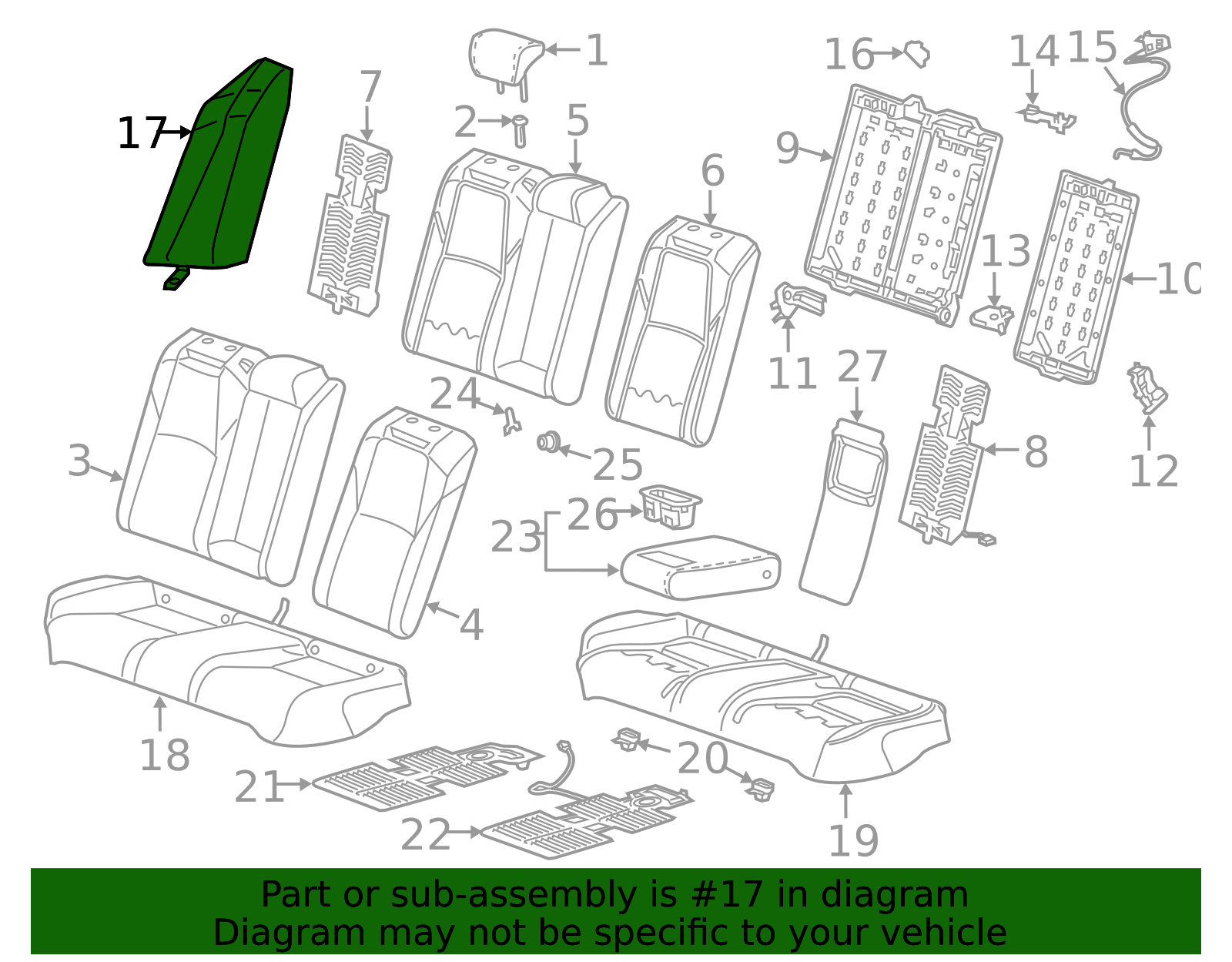 82550-TVC-L03ZC - 2019-2022 Honda Accord - Seat-Back Assembly L Rear ...