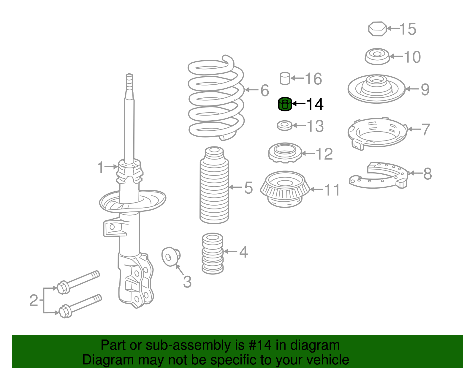 90215-TM6-003 - 2015-2022 Honda - Nut Front Damper | Honda Parts Cheap