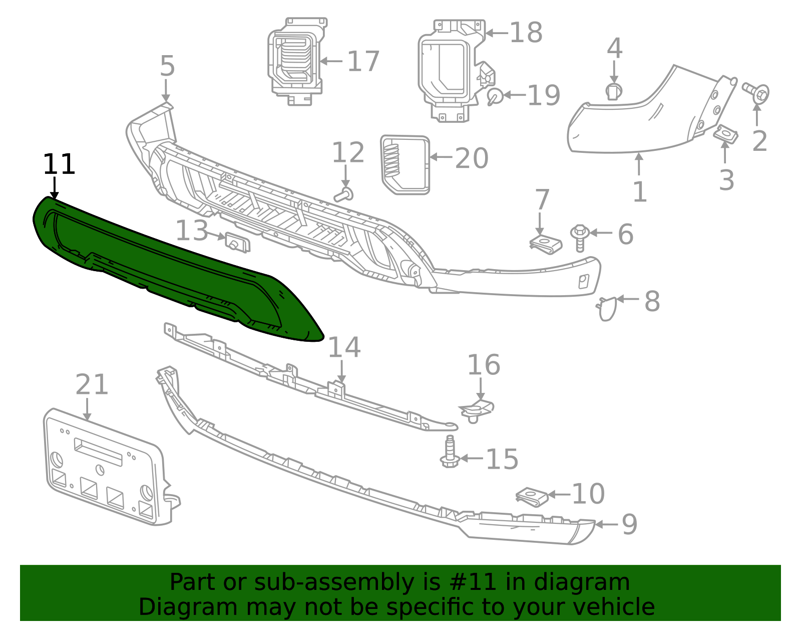 2020-2023 GMC Extra Bright Chrome Front Bumper Fascia Skid Plate ...