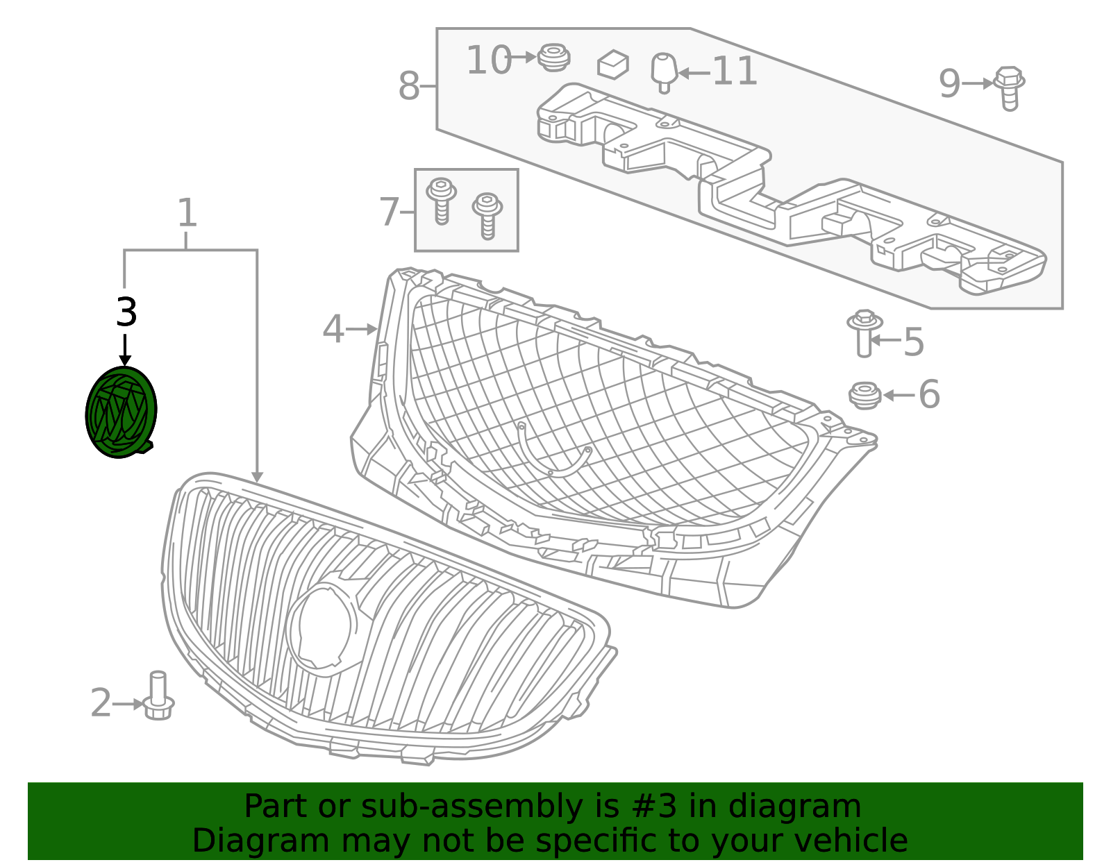 20913792 - 2012-2017 Buick Verano - Front Grille Tri-Shield Emblem ...