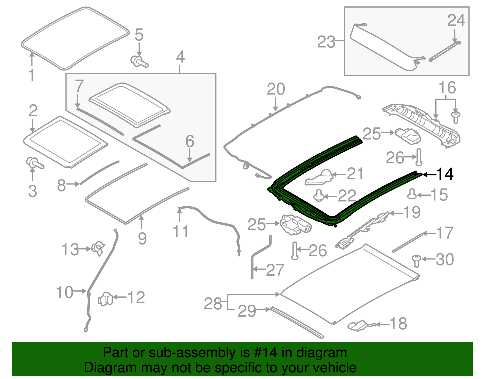 2015-2025 Porsche Macan Sunroof Frame 95B-877-941-B | Sunset Porsche Parts