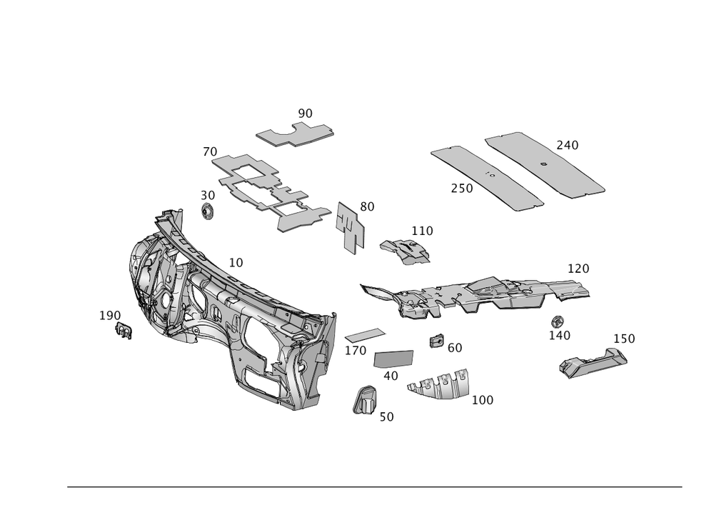 166-682-79-00 - Dampening, Firewall 2006-2019 Mercedes-Benz | Mercedes ...