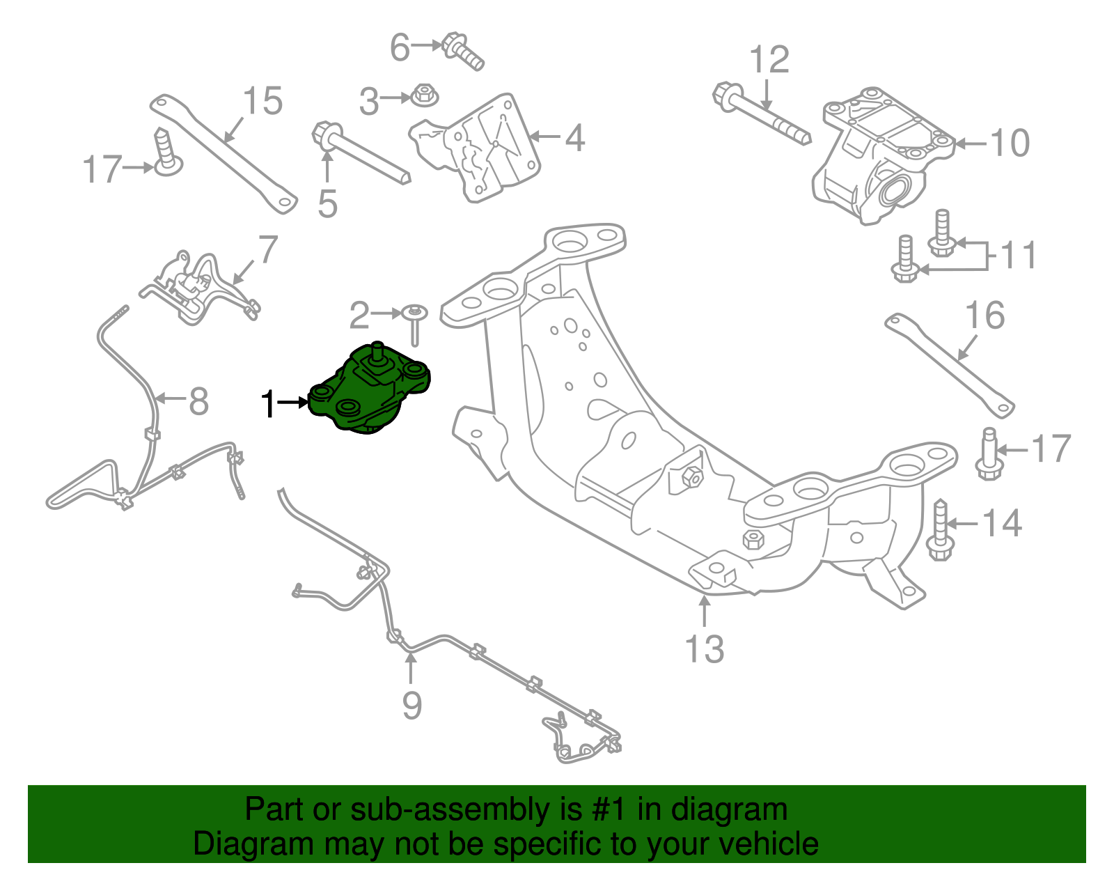 Genuine OEM Motor Mount Part# LR123907 Fits 2016-2021 Land Rover: Up To ...