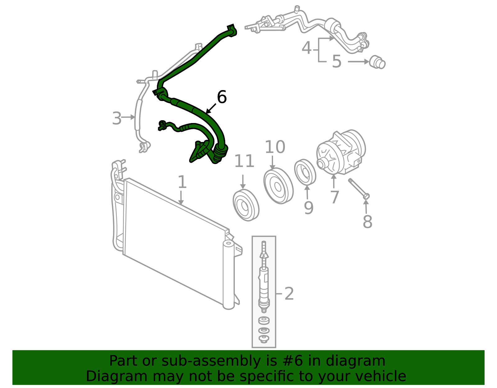 AE5Z-19835-A - High-Quality A/C Refrigerant Hose for 2010-2012 Ford ...