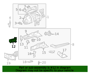 57108-53022 - Frame Rail End 2014-2025 Lexus | Lexus Parts Outlet