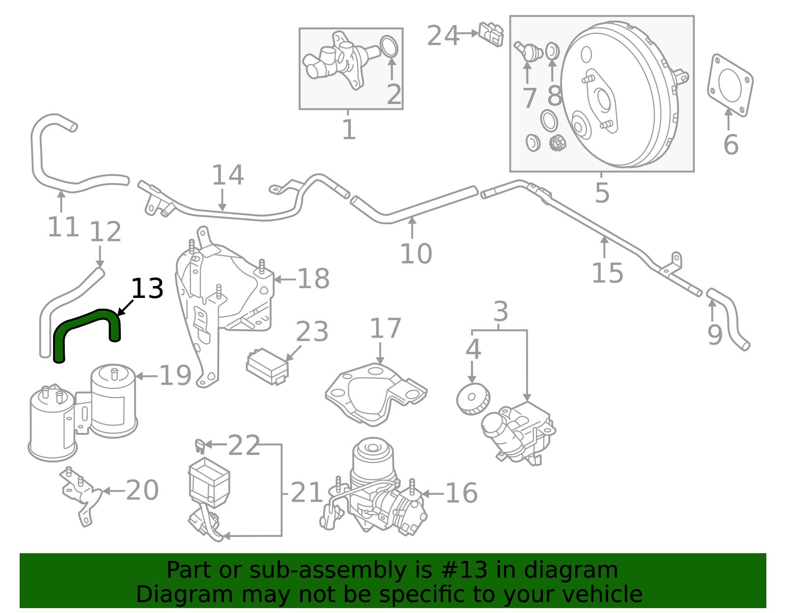 2018-2022 Mitsubishi Outlander PHEV Vacuum Hose 4635A963 | Mitsubishi ...