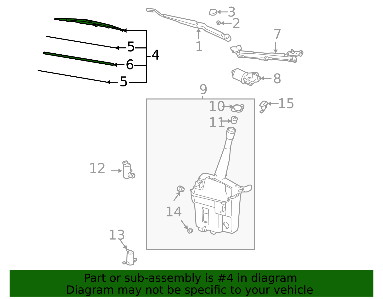 85212-02121 - Windshield Wiper Blade (Right, Front) 1998-2009 Toyota ...