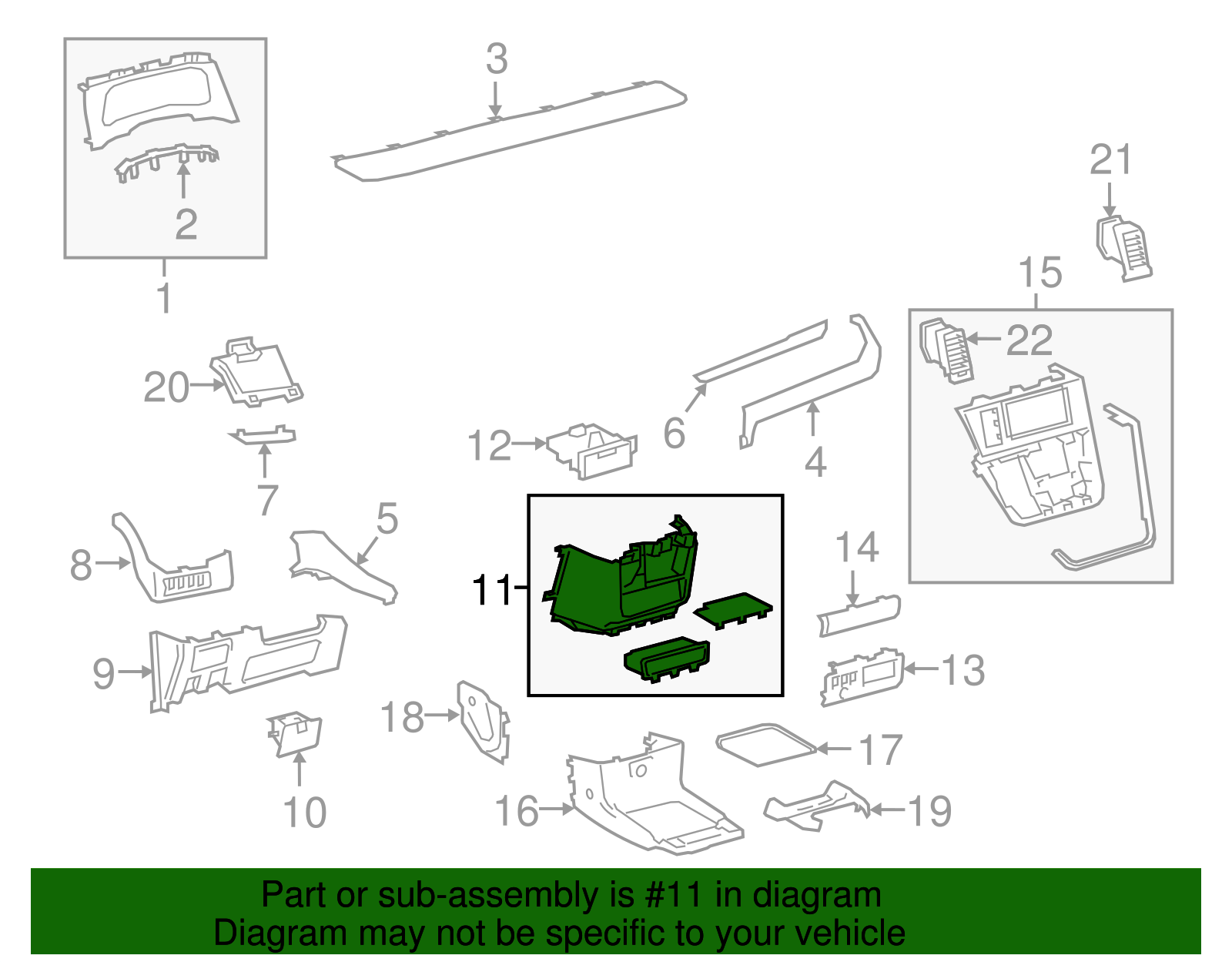 2015-2020 Toyota Sienna Center Panel 55420-08070-C0 | Toyota Parts Center