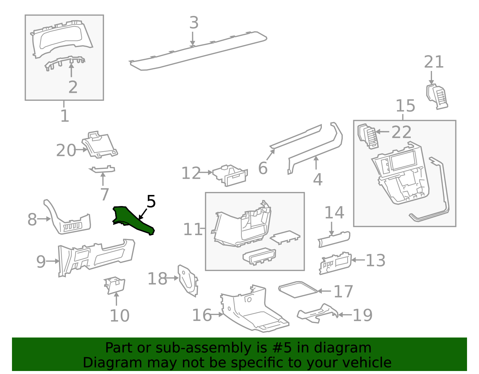 2015-2020 Toyota Sienna Instrument Panel Molding 55480-08020-B0 ...