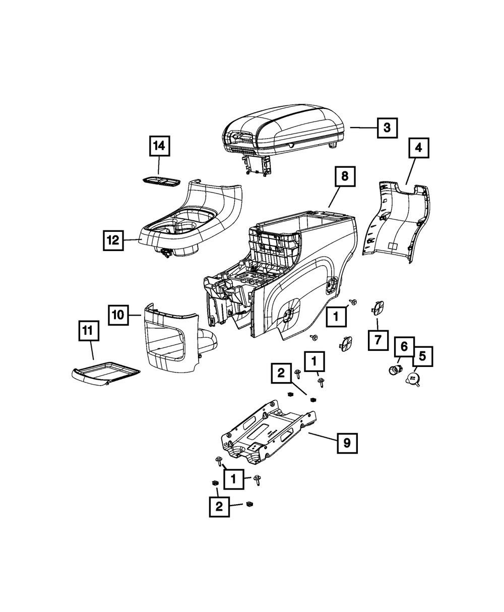 2020 Dodge Durango Floor Console 5SG384L1AA | Miracle Mopar