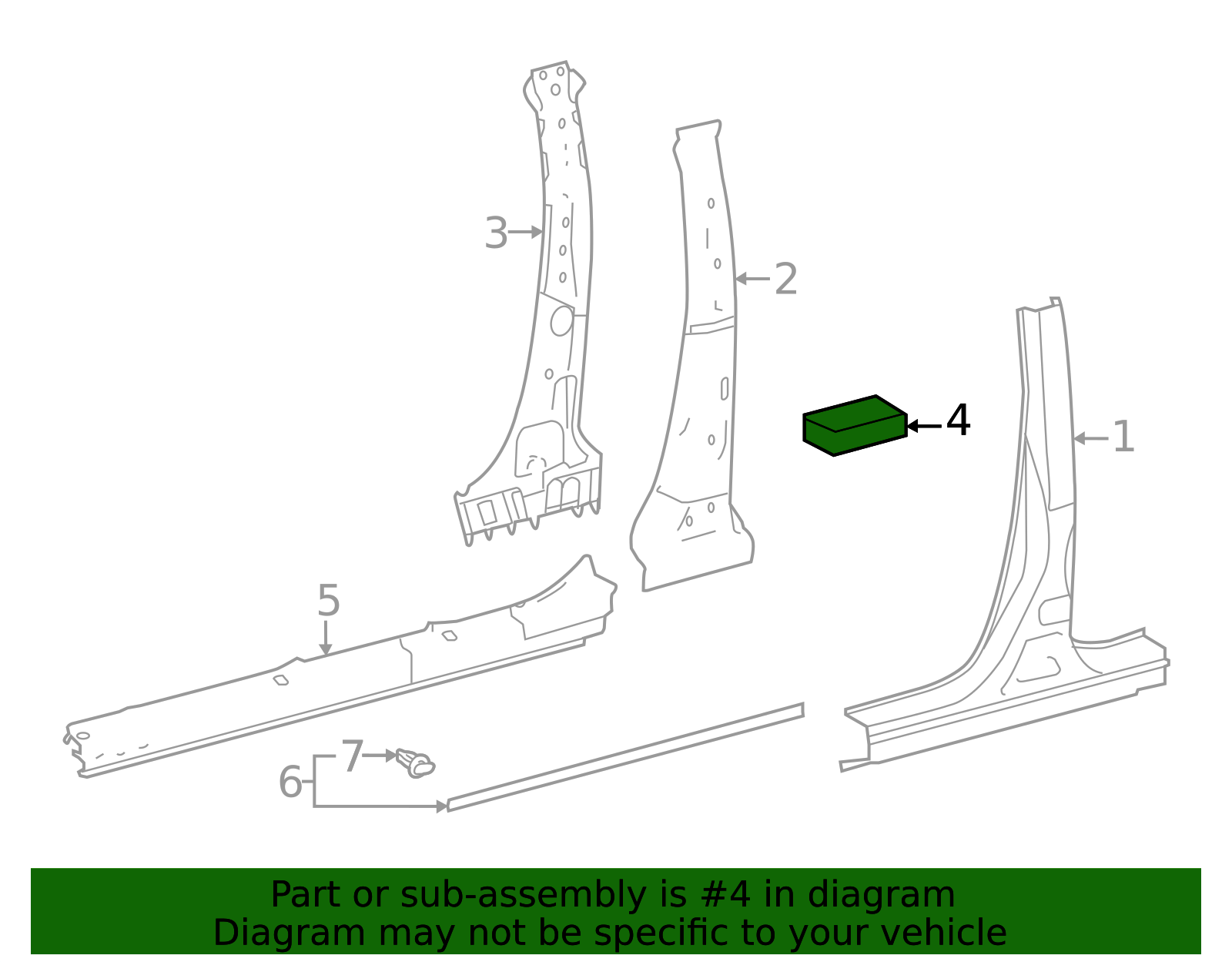 61826-0E060 - High-Quality Body B-Pillar Insulator for 2014-2019 Toyota ...