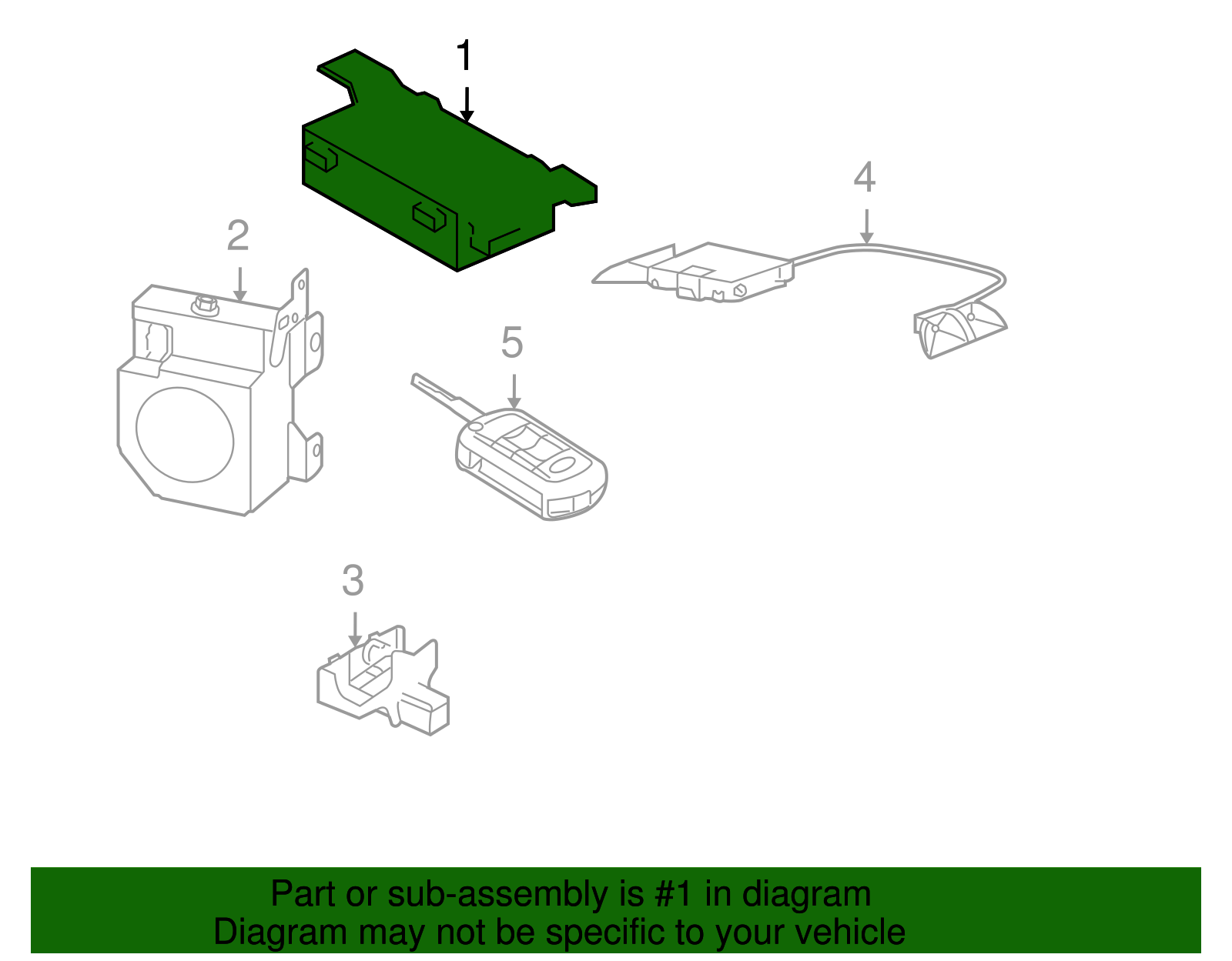 Genuine OEM Control Module Part# YWY500210 Fits 2005-2009 Land Rover ...