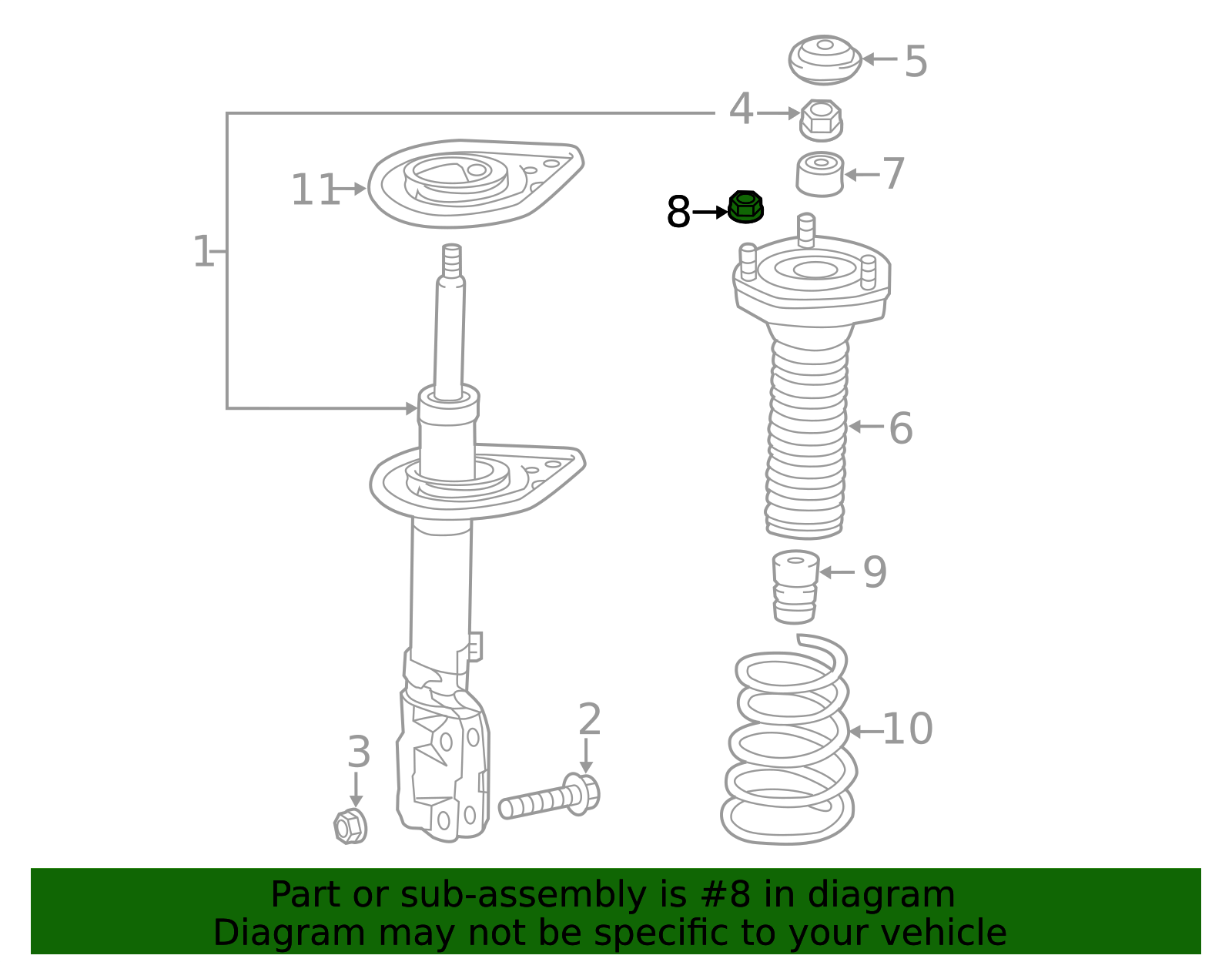 90178-A0002 - Strut Mount Nut For Lexus OE Parts