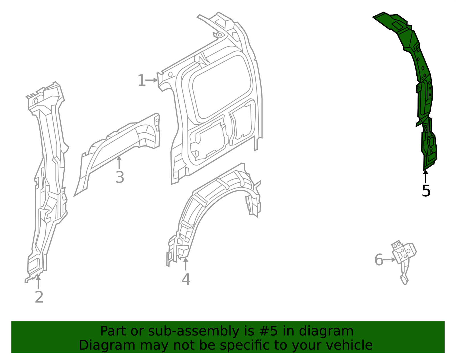 19317121 - Rear Pillar Reinforced 2015-2018 Chevrolet City Express ...