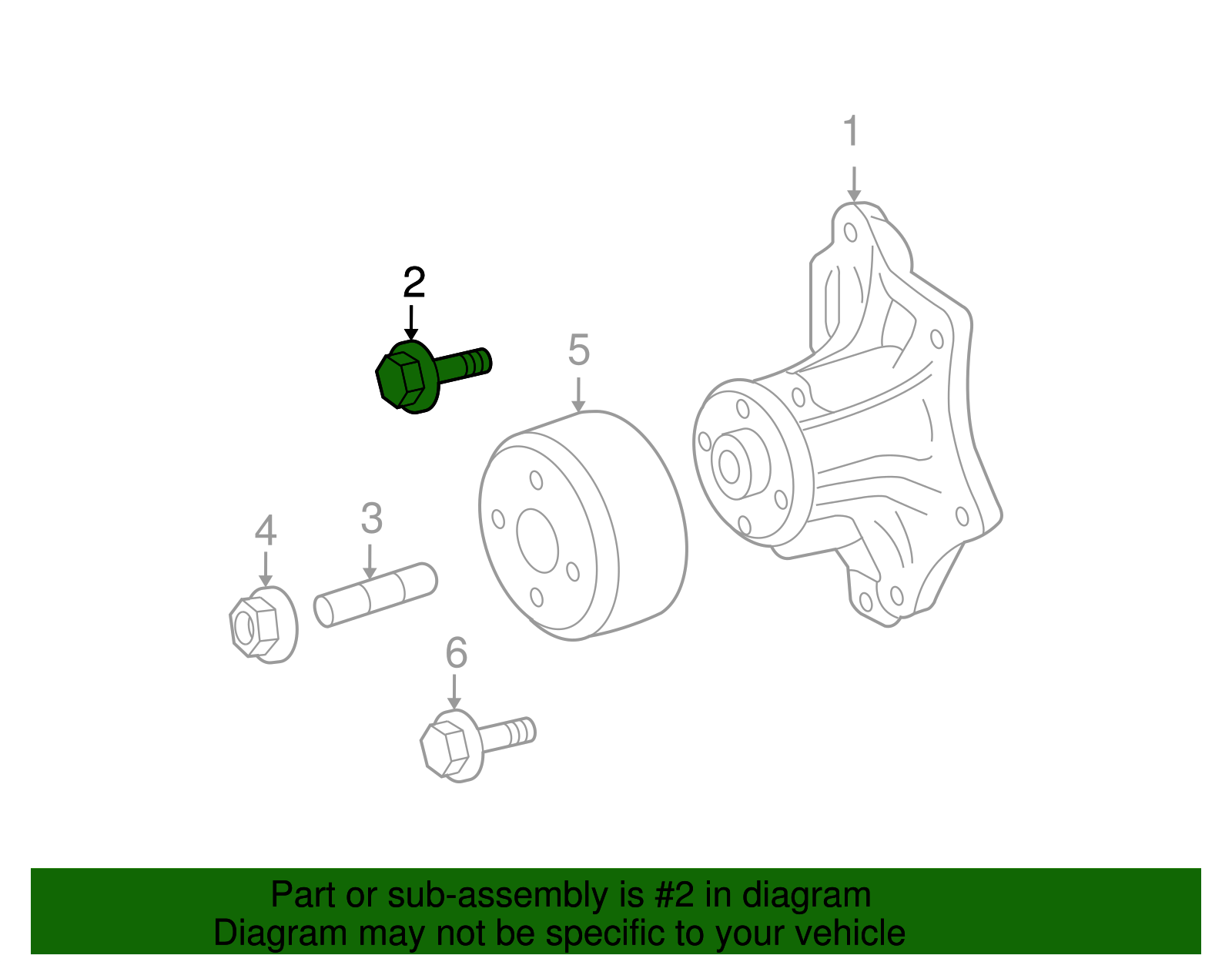 2001-2015 Toyota Water Pump Bolt 90080-10165 | Toyota Parts Center