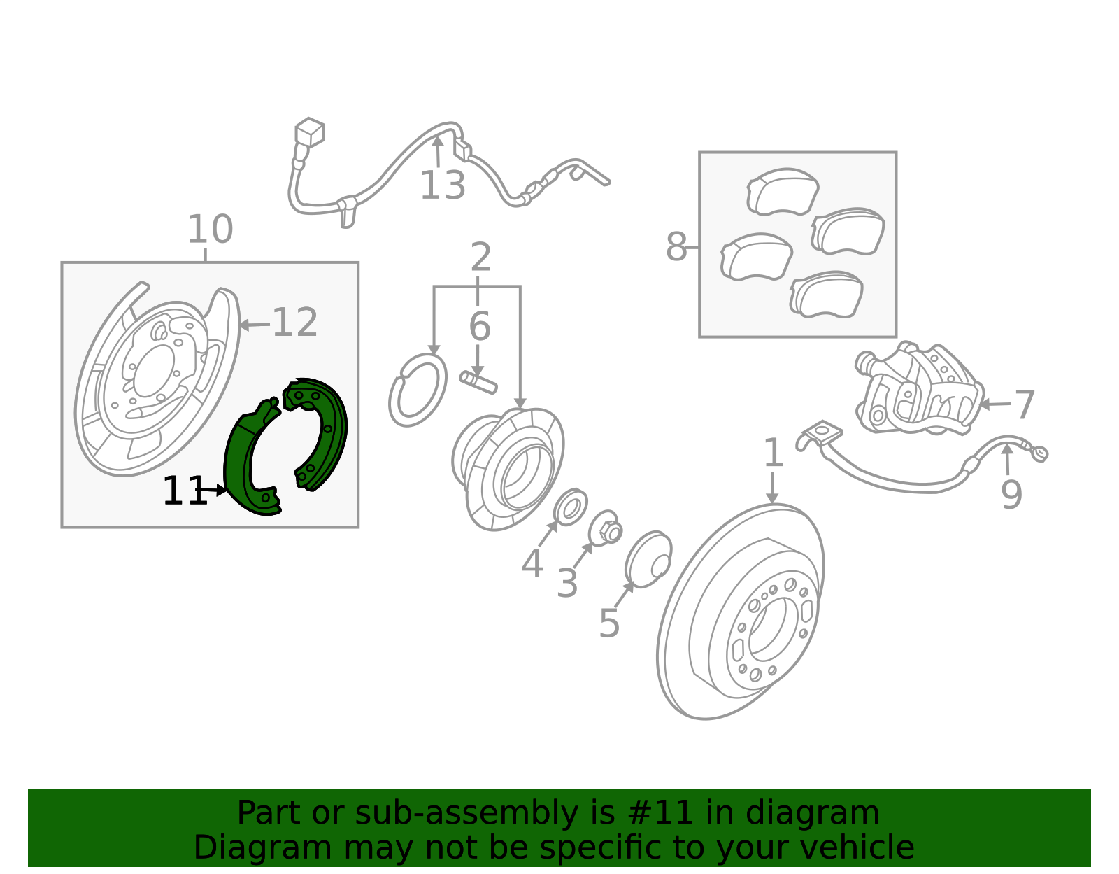 58350-4DU00 - Kia Park Brake Shoes 2006-2014 Kia Sedona | Performance ...