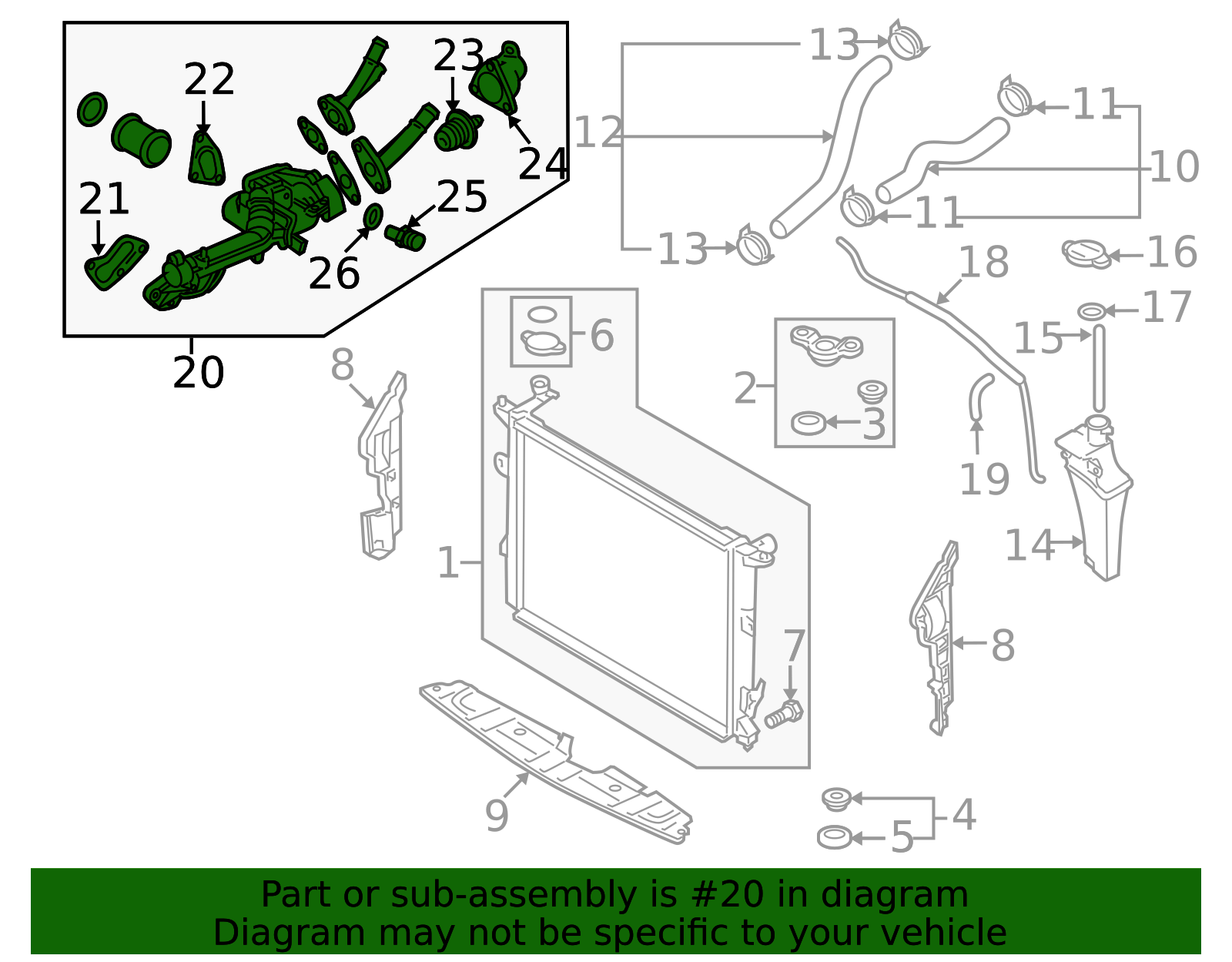 Genuine Thermostat Housing for 2009-2011 Hyundai Genesis | Part# 25600 ...