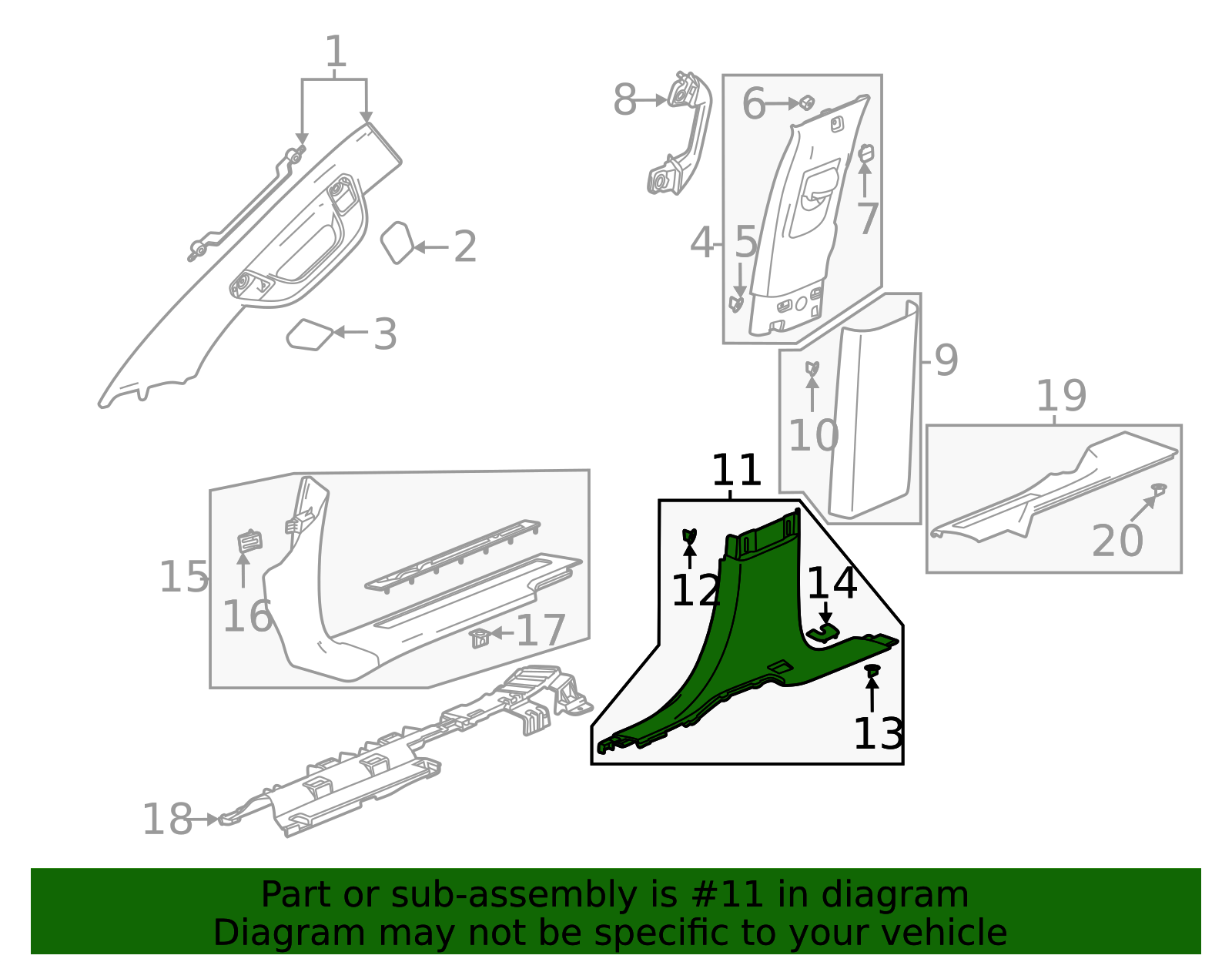 84954514 - Lower Center Pillar Trim | Partners Chevy