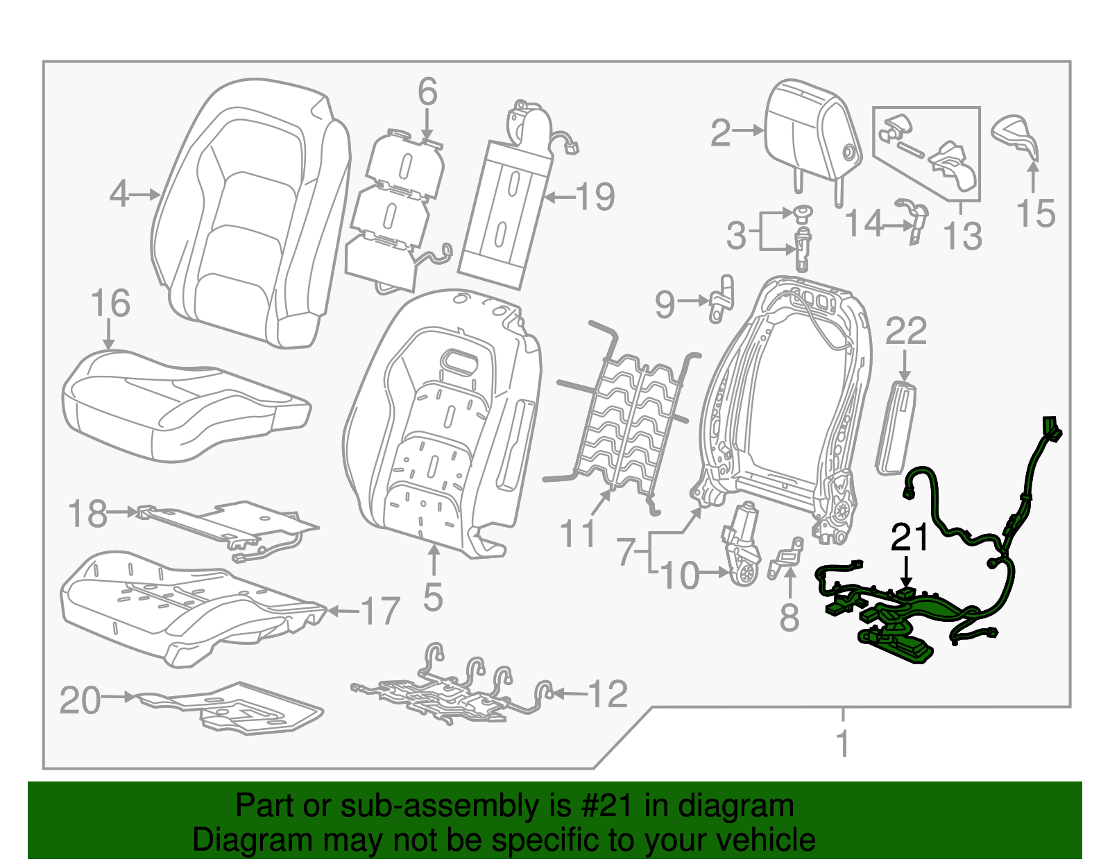 2017 Chevrolet Camaro Front Passenger Side Seat Wiring Harness 84229753 ...