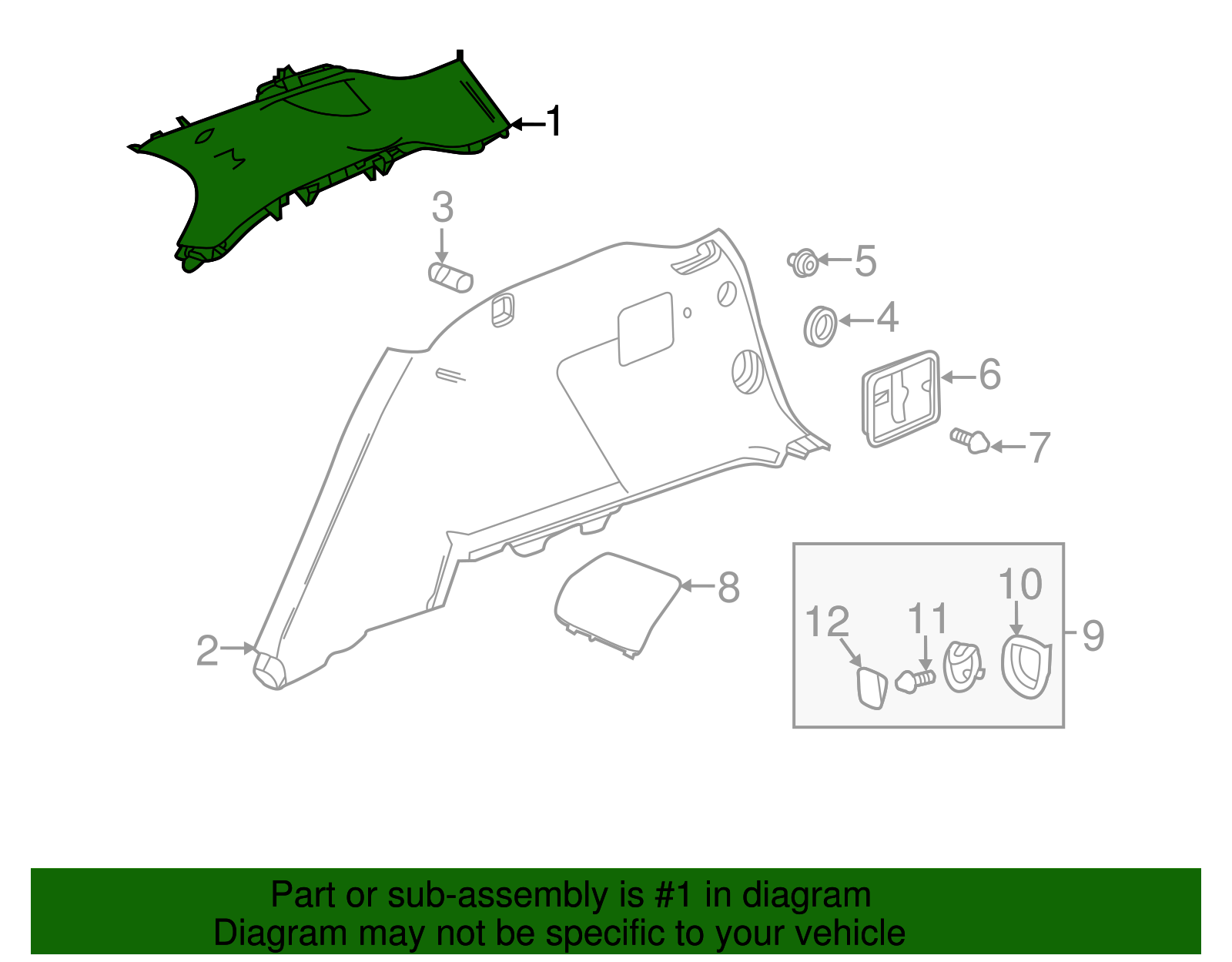 2018-2024 Chevrolet Equinox Upper Quarter Trim 84465166 | Applegate ...